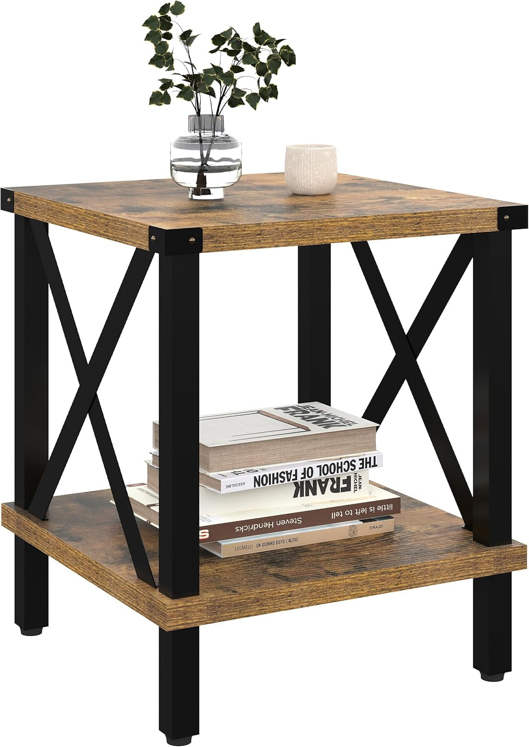 Large End Table Farmhouse Side Table Industrial Style Sofa Table Coffee ...