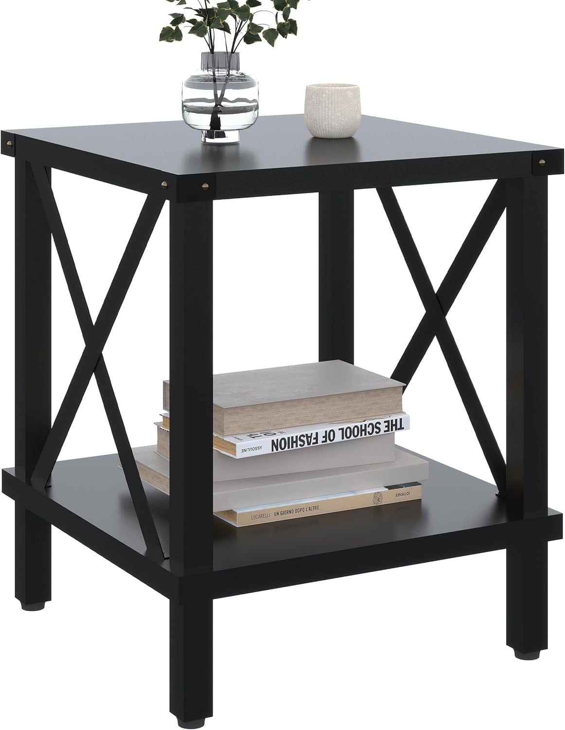 Large End Table Farmhouse Side Table Industrial Style Sofa Table Metal ...