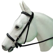 Large Western Leather Bitless Bitfree Bridle With Reins Black Hilason ...