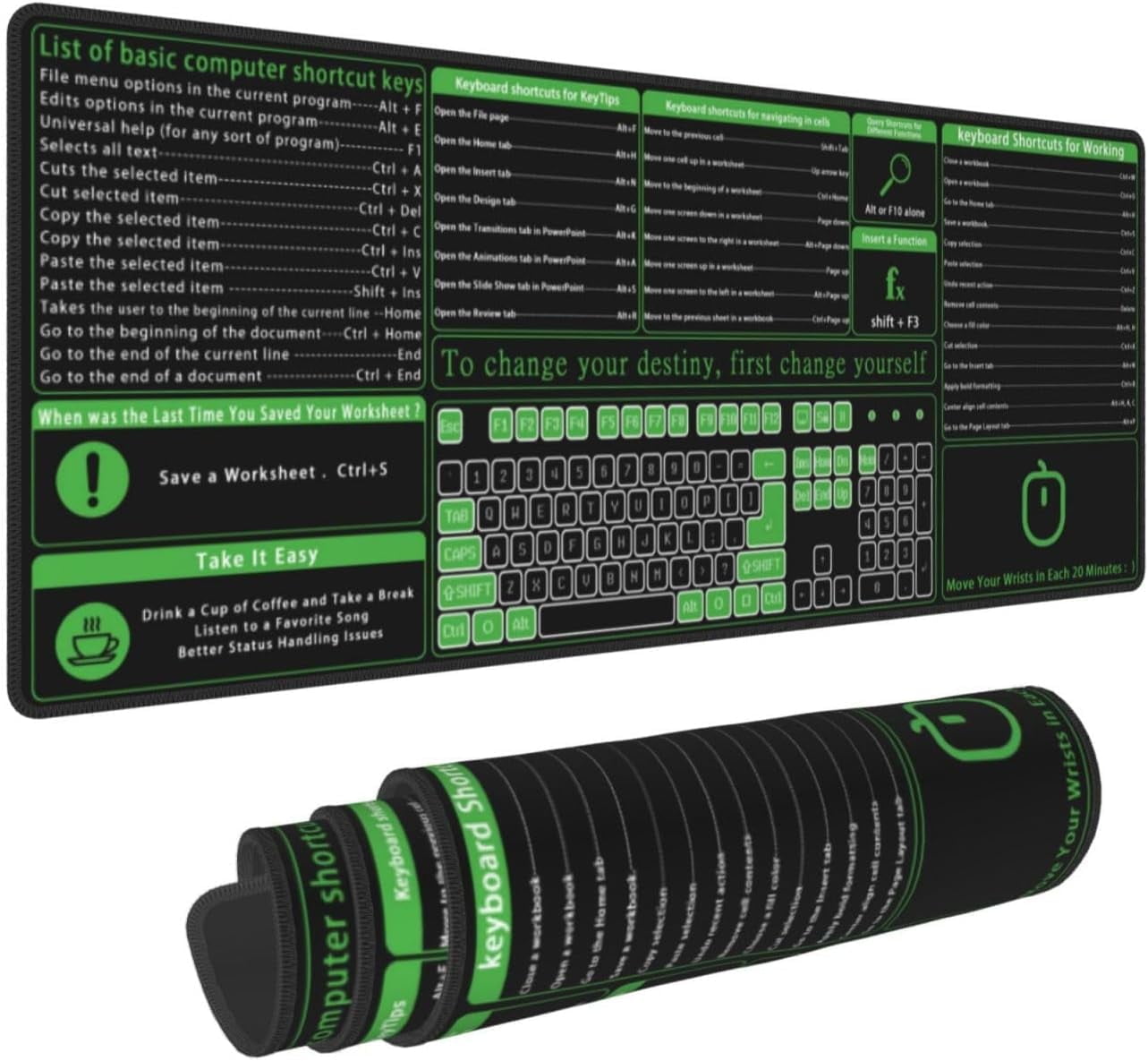 Large Excel Shortcut Key Office Computer Sheet Power Point Command ...