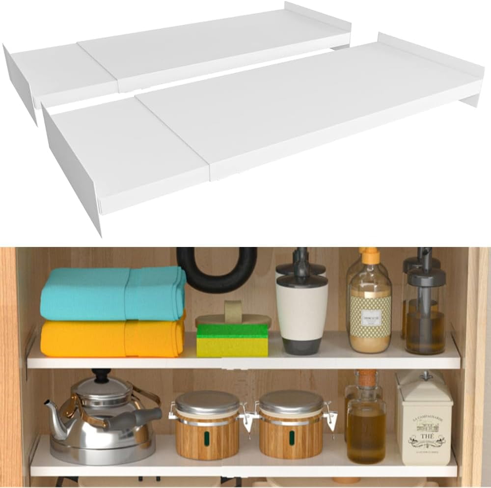 Large Expandable Closet Storage Shelves with Seamless Sticker, 15.8 ...