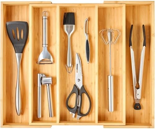 Large Expandable Kitchen Silverware Utensils Drawer Organizer, 2.5 ...