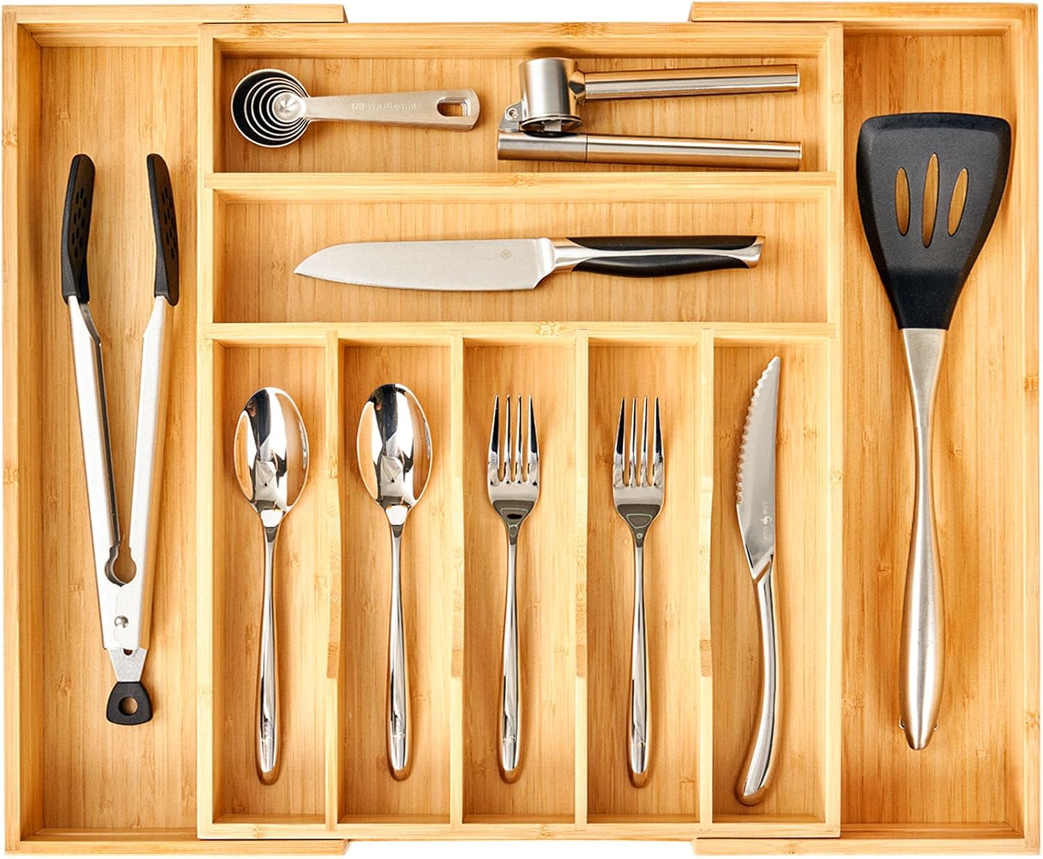 Large Expandable Kitchen Silverware Utensils Drawer Organizer, 2.5 ...