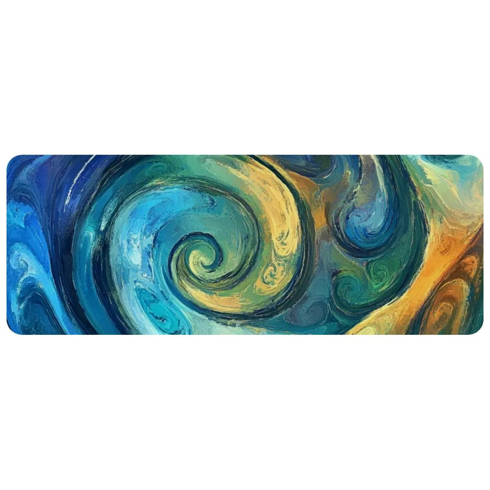 Large Extended Abstract Artistic Swirl Painted Gaming Mouse Pad, XL ...