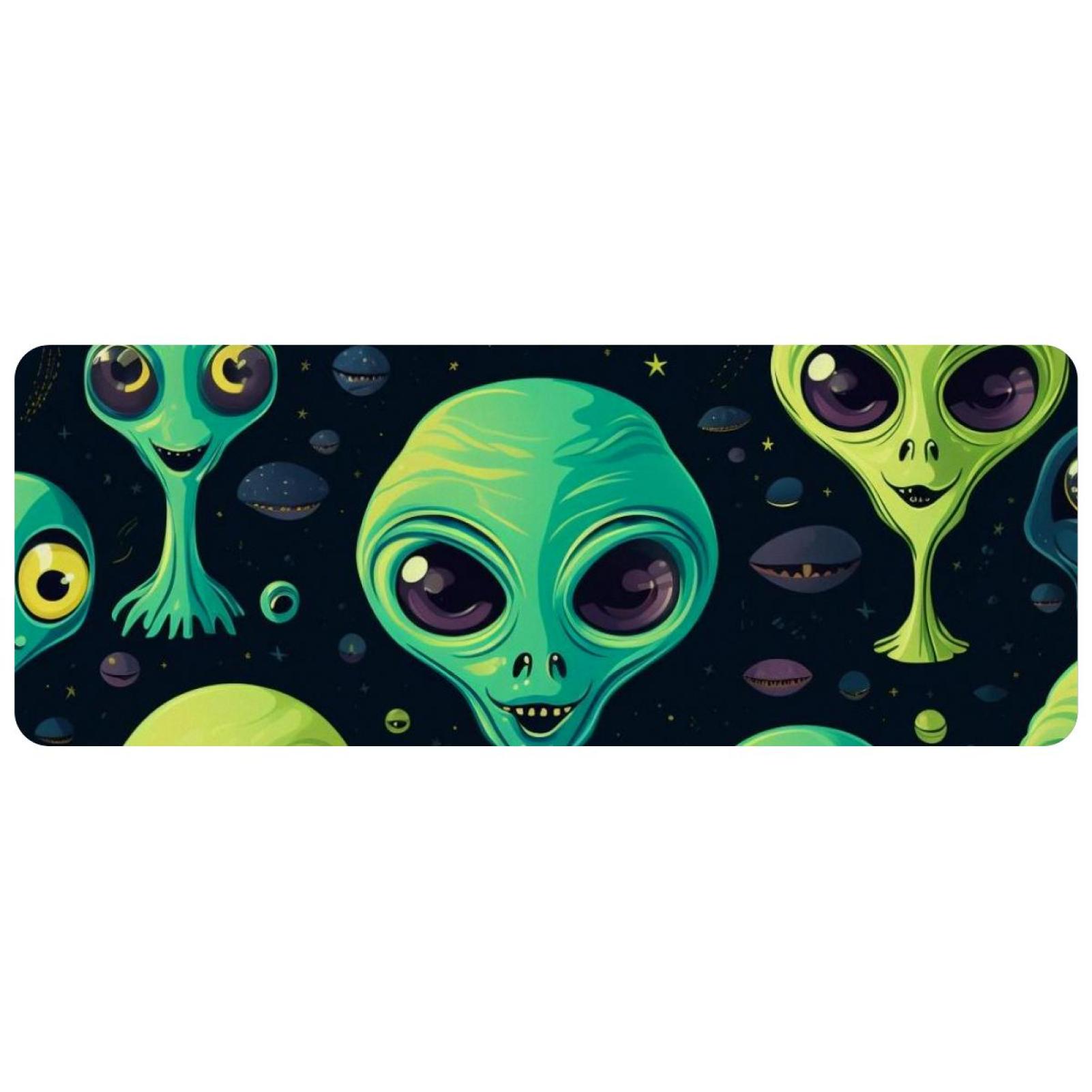 Large Extended Alien Cute Print Gaming Mouse Pad, XL Desk Mat Keyboard ...