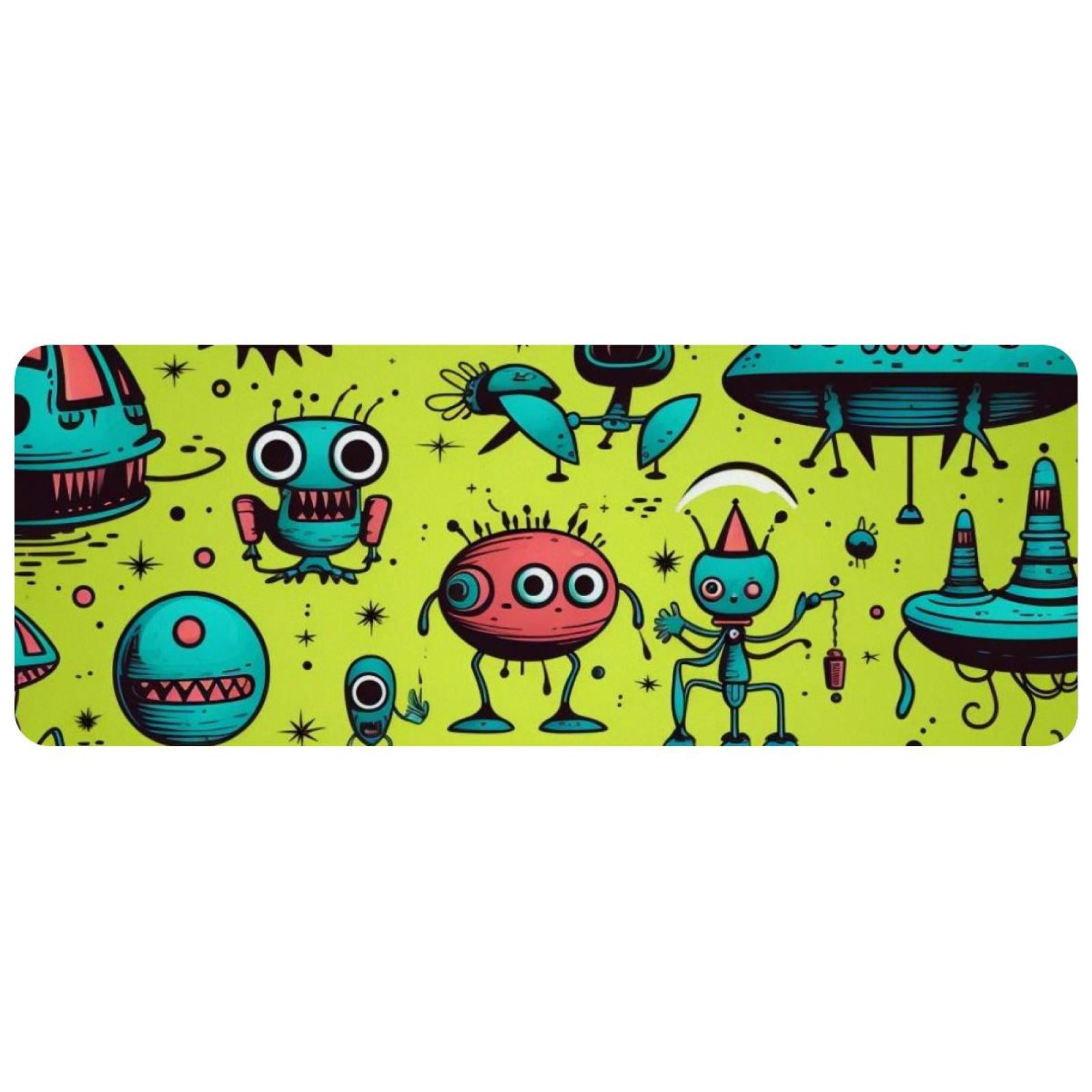 Large Extended Alien Green Bacground Gaming Mouse Pad, XL Desk Mat ...