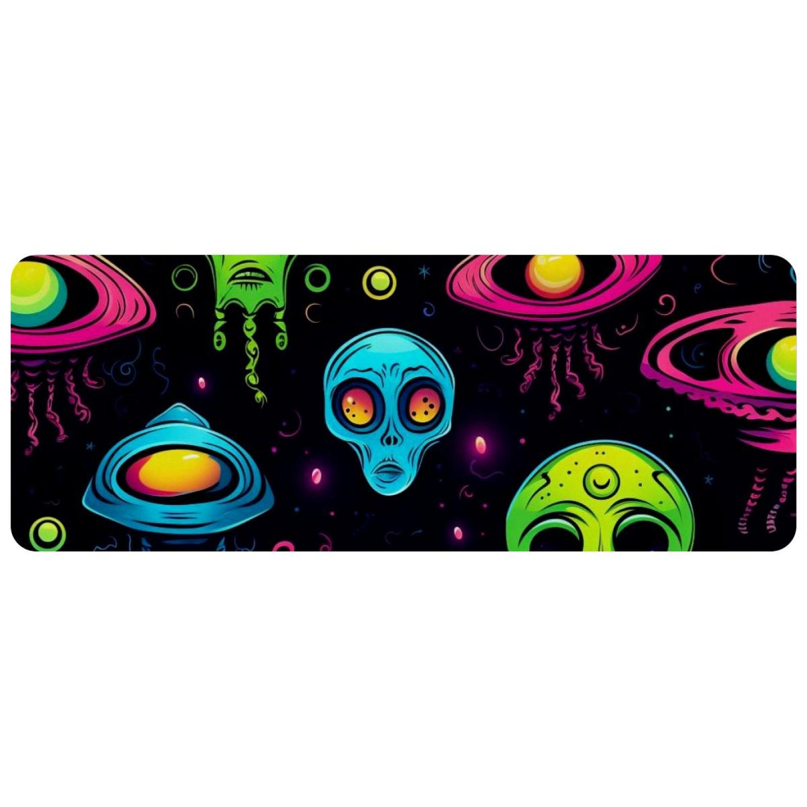 Large Extended Aliens Colorful Gaming Mouse Pad, XL Desk Mat Keyboard ...