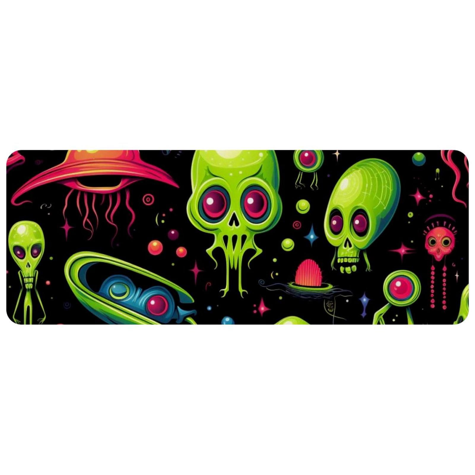Large Extended Aliens cute Print Gaming Mouse Pad, XL Desk Mat Keyboard ...