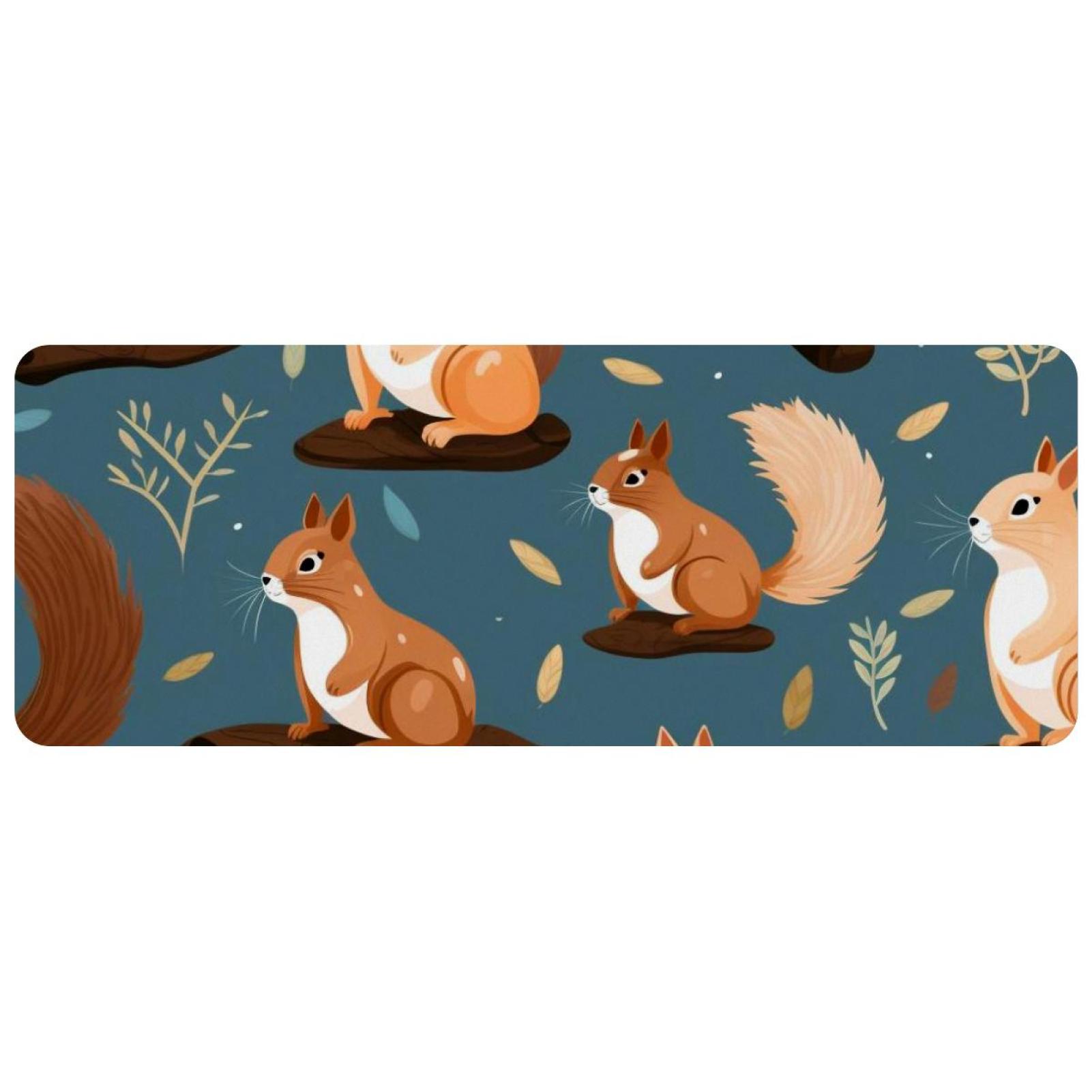 Large Extended Cartoon Squirrels Cute Gaming Mouse Pad, XL Desk Mat ...