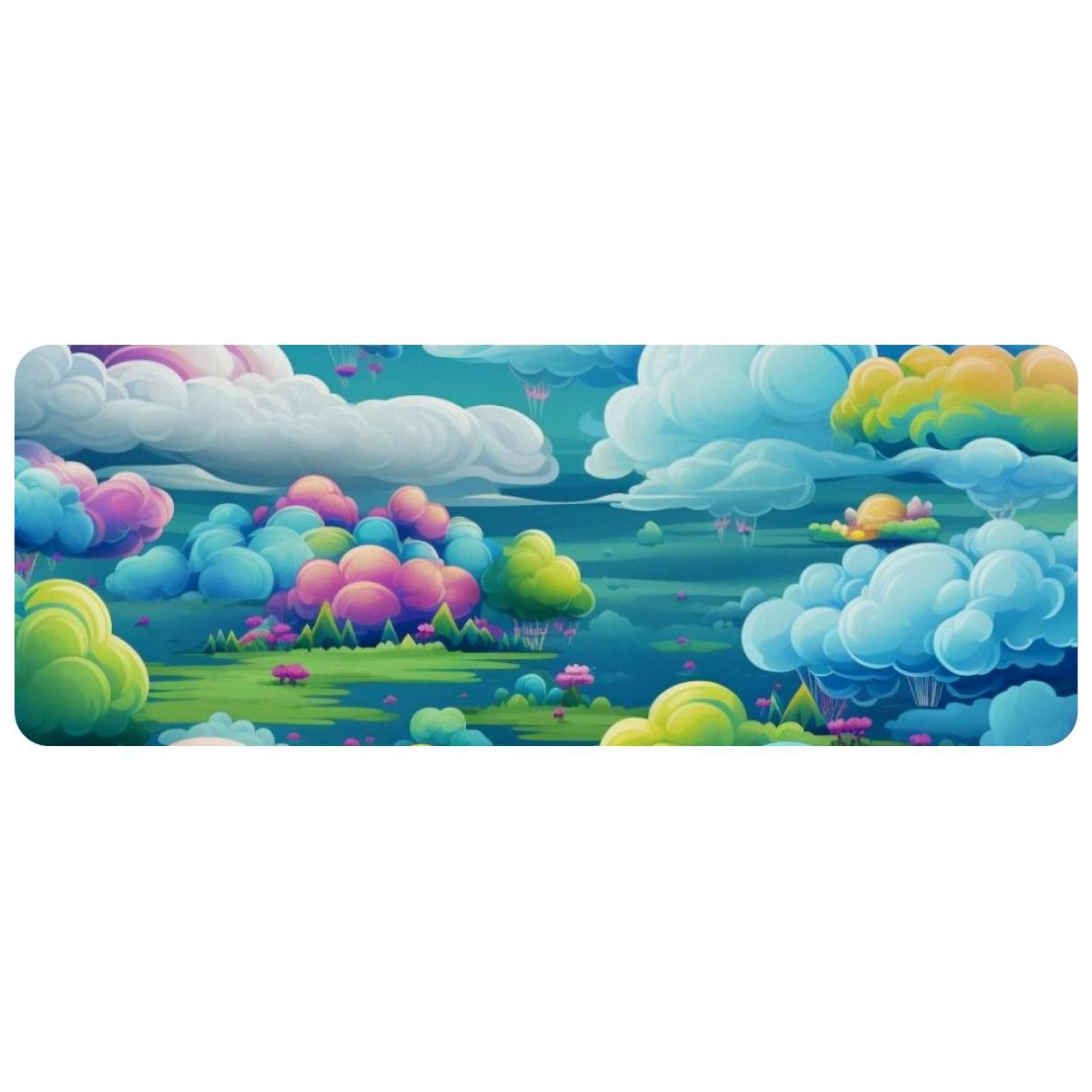 Large Extended Cloud Plants Colorful Gaming Mouse Pad, XL Desk Mat ...
