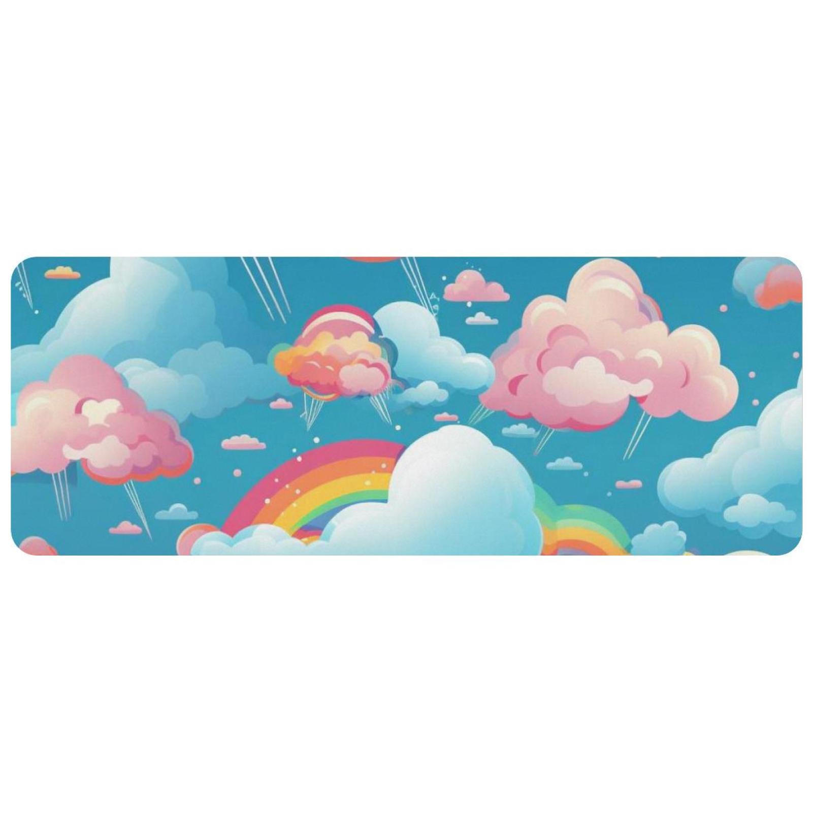 Large Extended Colorful Clouds Comics Gaming Mouse Pad, XL Desk Mat ...