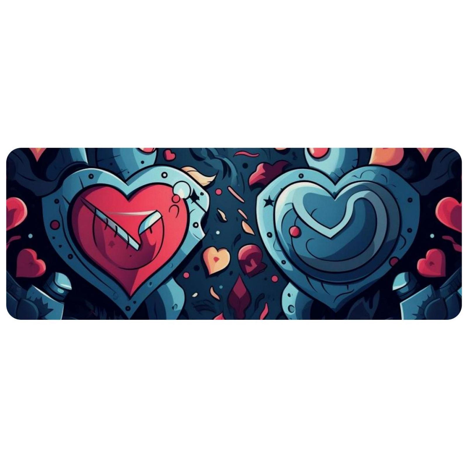Large Extended Cute Hearts Battle Comics Gaming Mouse Pad, XL Desk Mat ...