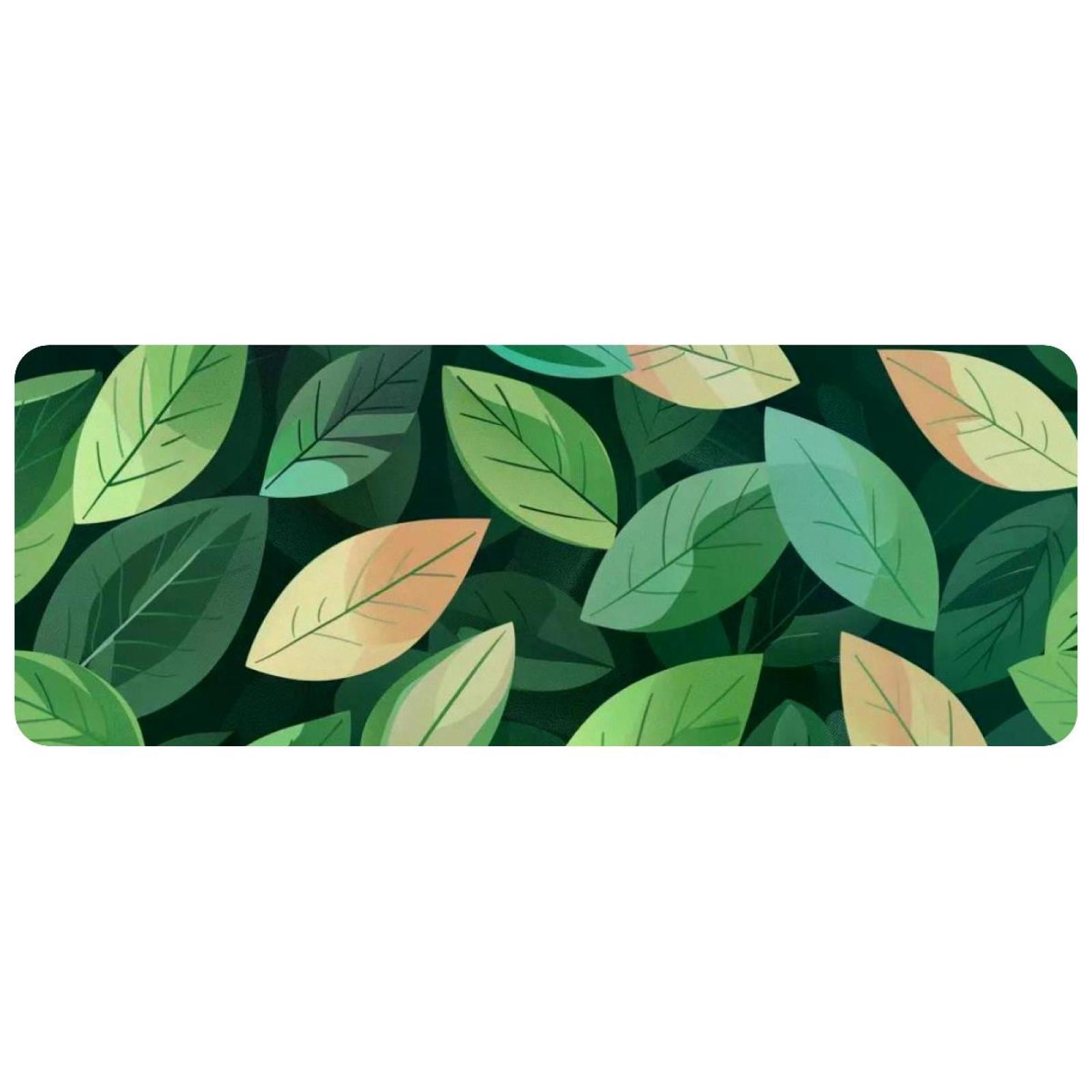 Large Extended Green Leaves Pretty Gaming Mouse Pad, XL Desk Mat ...