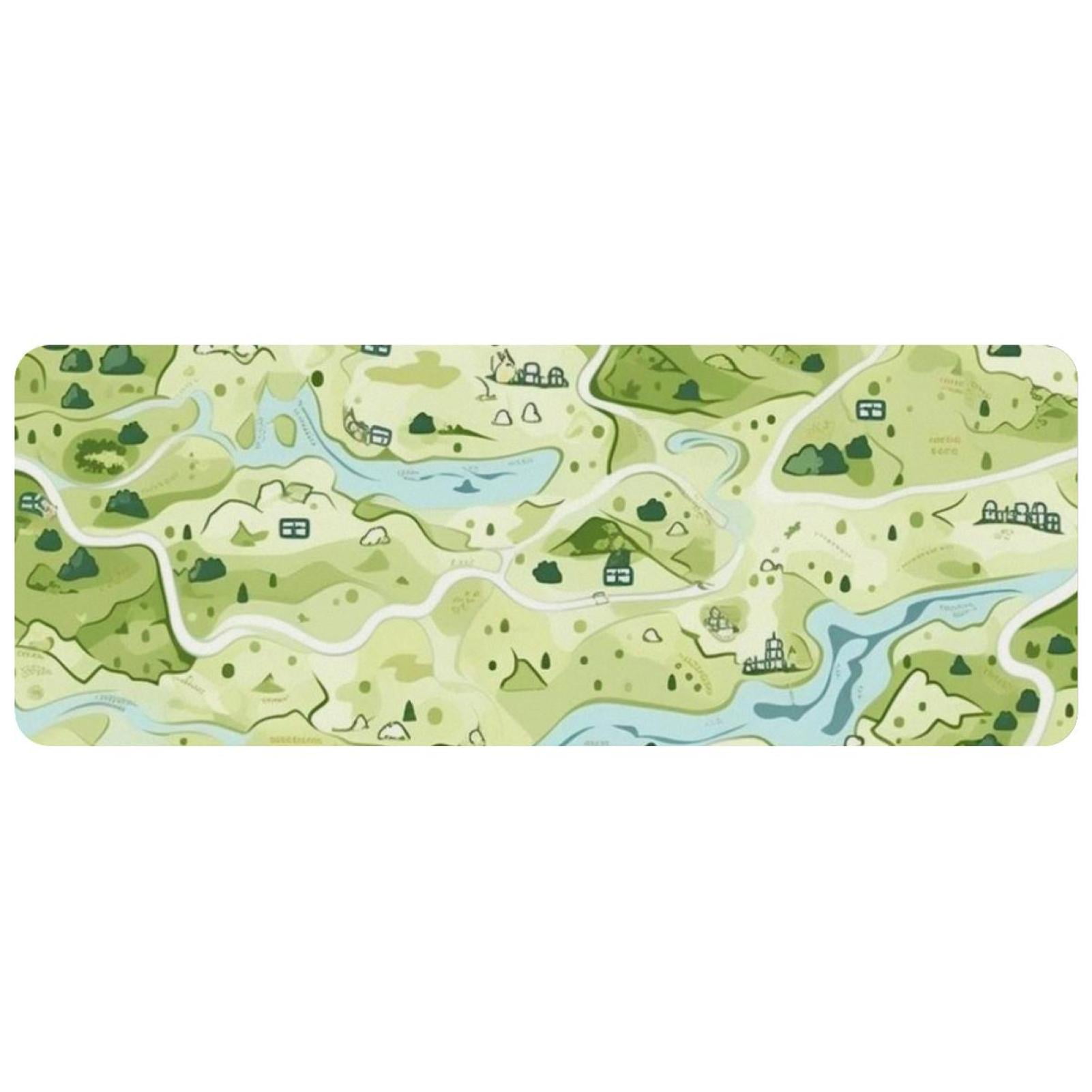 Large Extended Maps Plants Green Gaming Mouse Pad, XL Desk Mat Keyboard ...