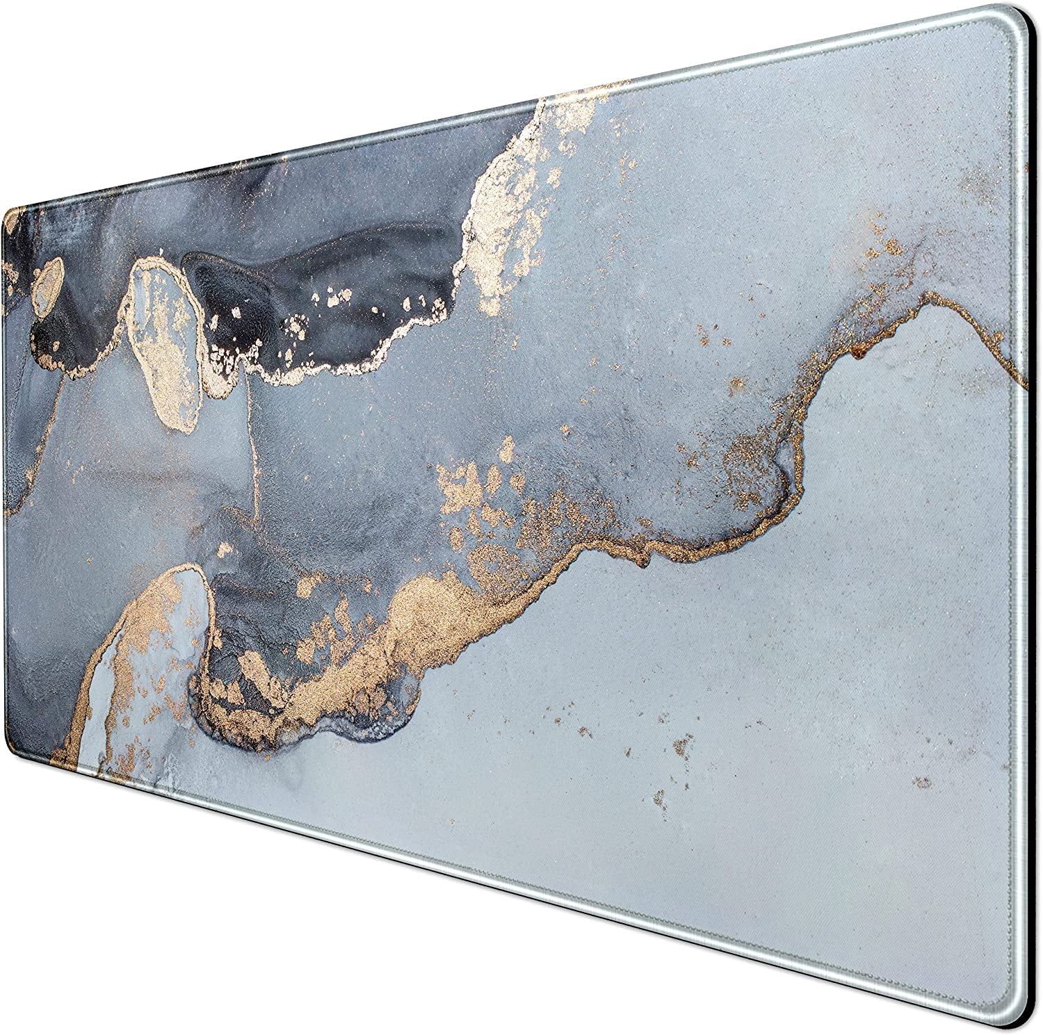 Large Extended Marble Gaming Mouse Pad, Desk Mat with Stitched Edges ...