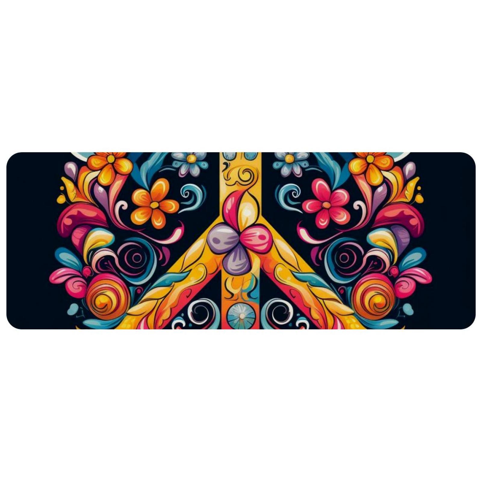 Large Extended Peace Sign Flower Gaming Mouse Pad, XL Desk Mat Keyboard ...