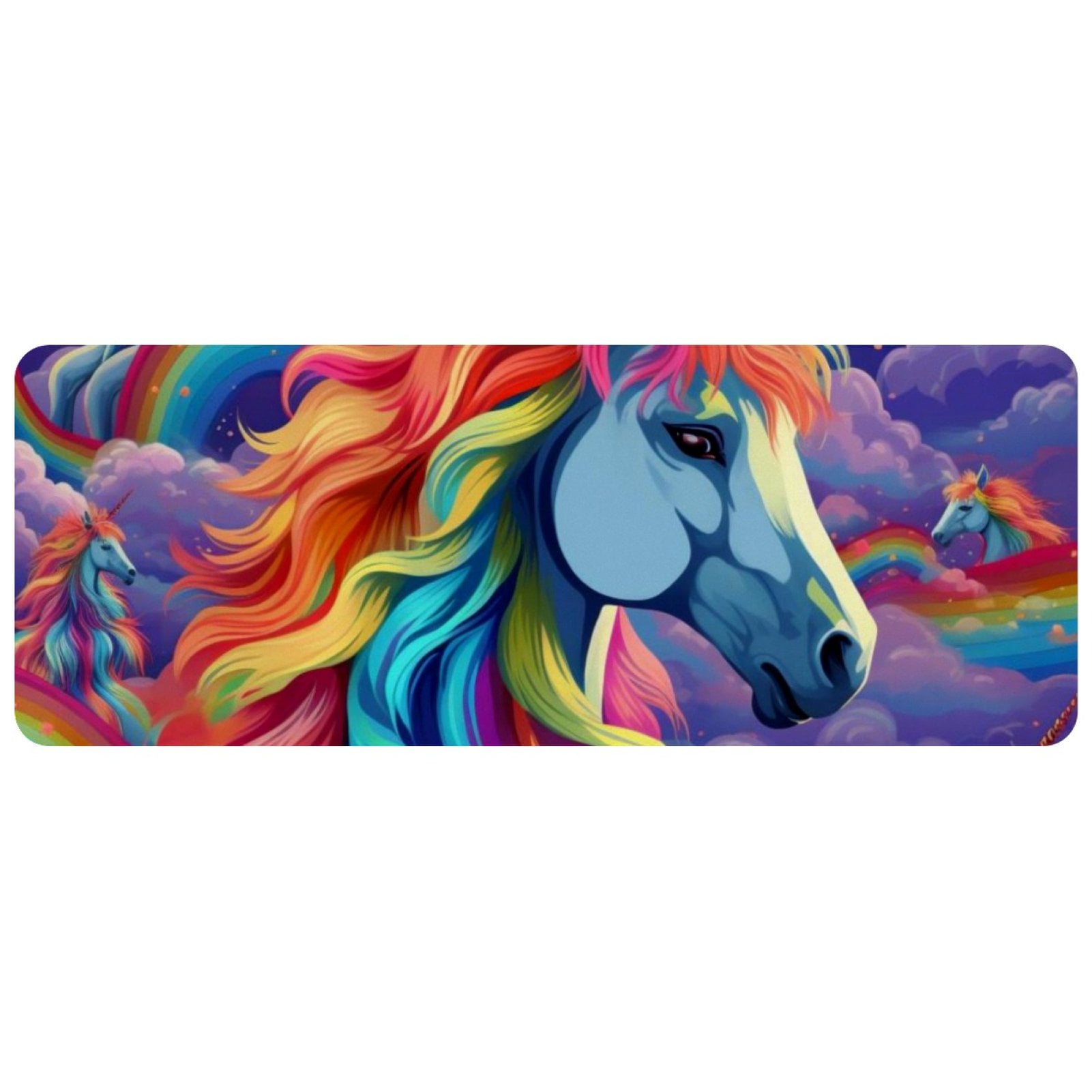 Large Extended Rainbow Unicorns Painted Gaming Mouse Pad, XL Desk Mat ...