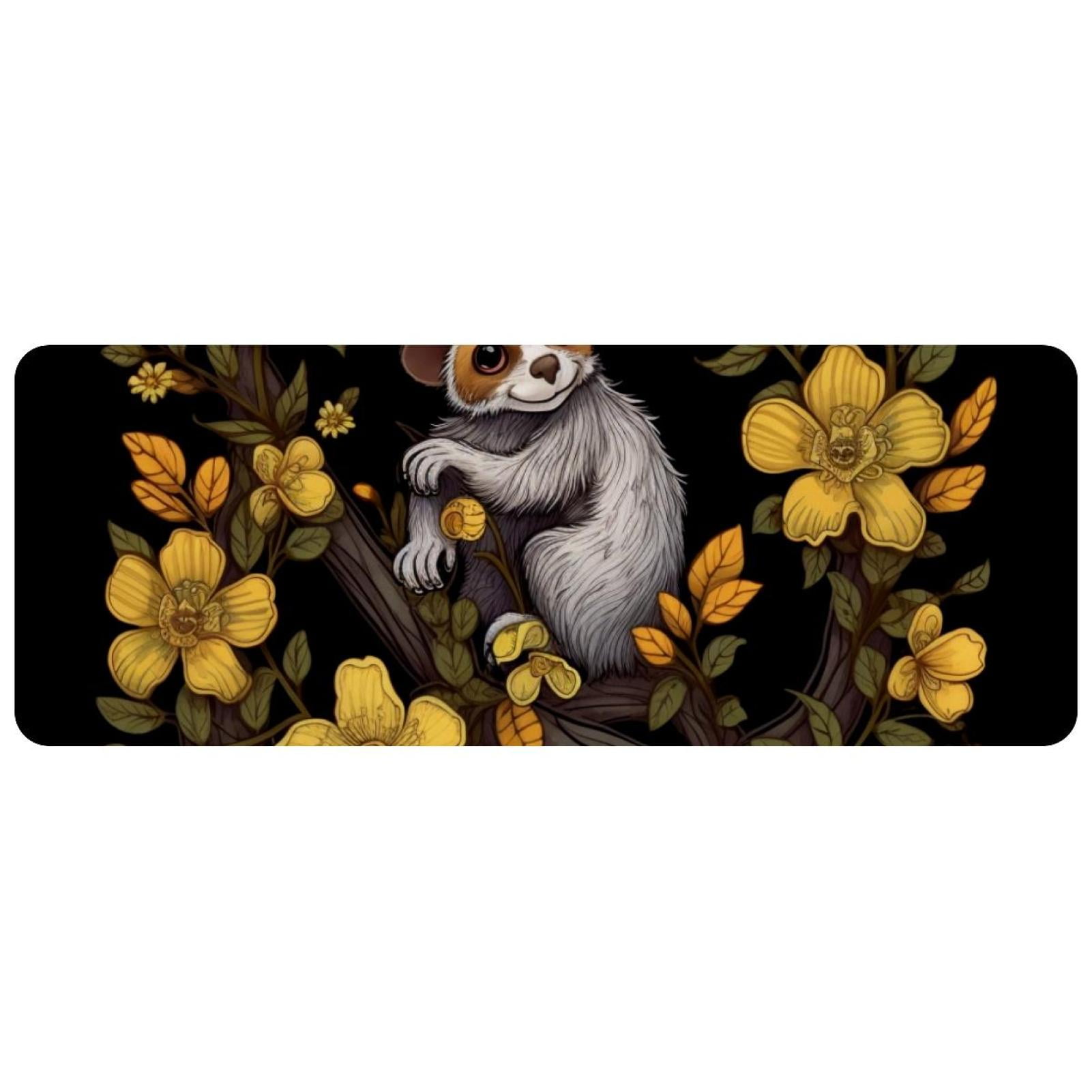 Large Extended Sloth Wreath Pattern Gaming Mouse Pad, XL Desk Mat ...