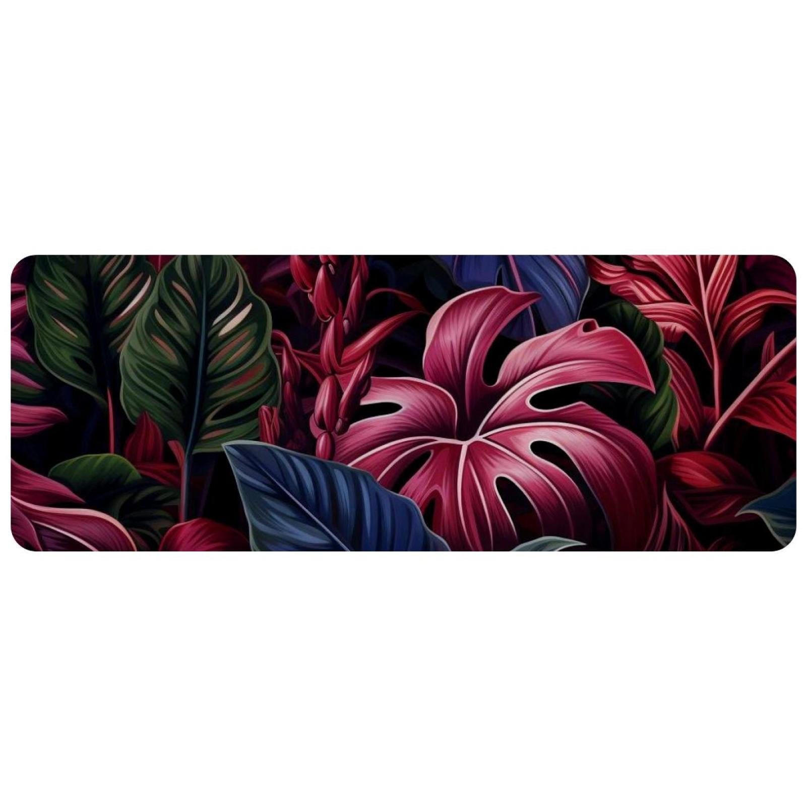 Large Extended Tropical Plants Gaming Mouse Pad, XL Desk Mat Keyboard ...