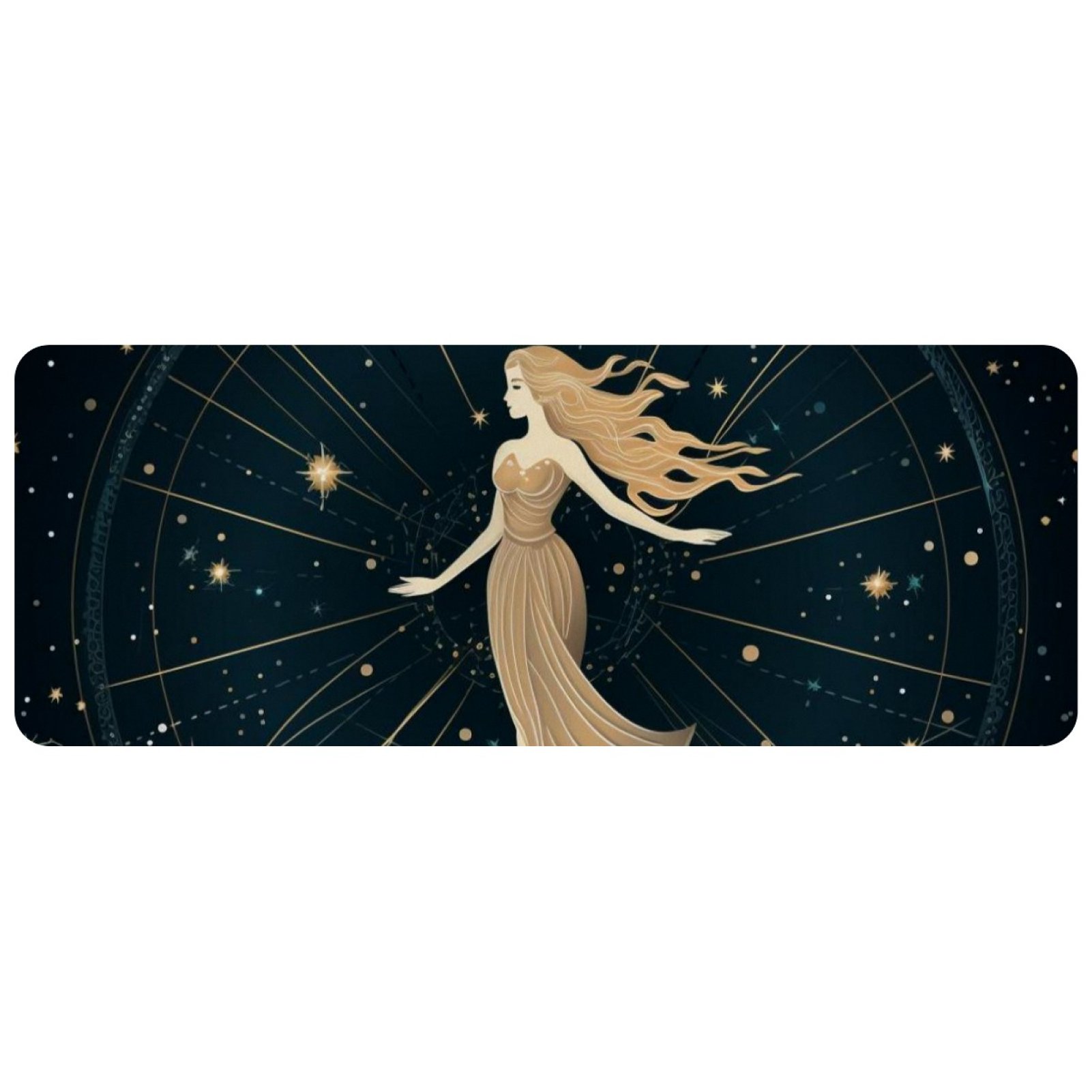 Large Extended Virgo Zodiac Sign and Girl Gaming Mouse Pad, XL Desk Mat ...