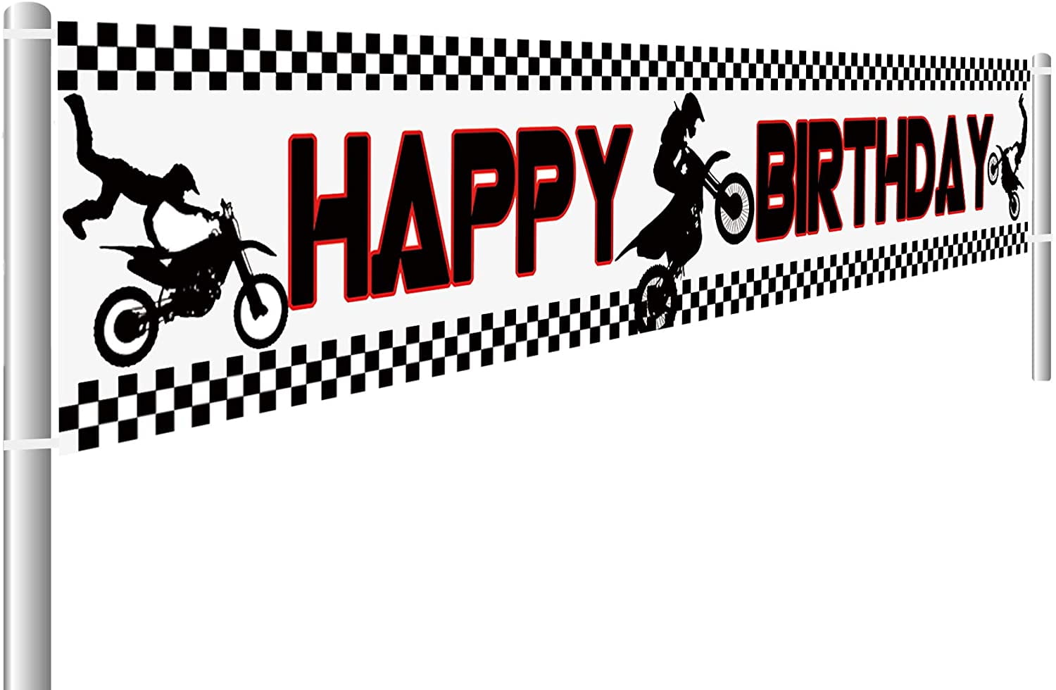 Large Extreme Motocross Birthday Banner, Tire Track Dirt Bike Racing ...