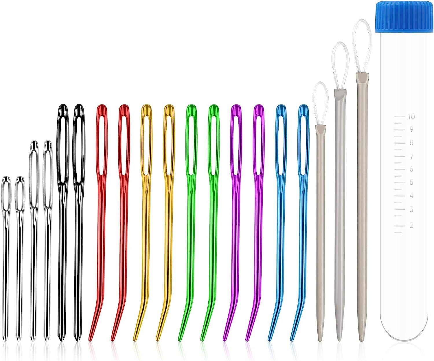 Large Eye Sewing Needles, 17Pcs Large-Eye Blunt Needles for Yarn Needle ...