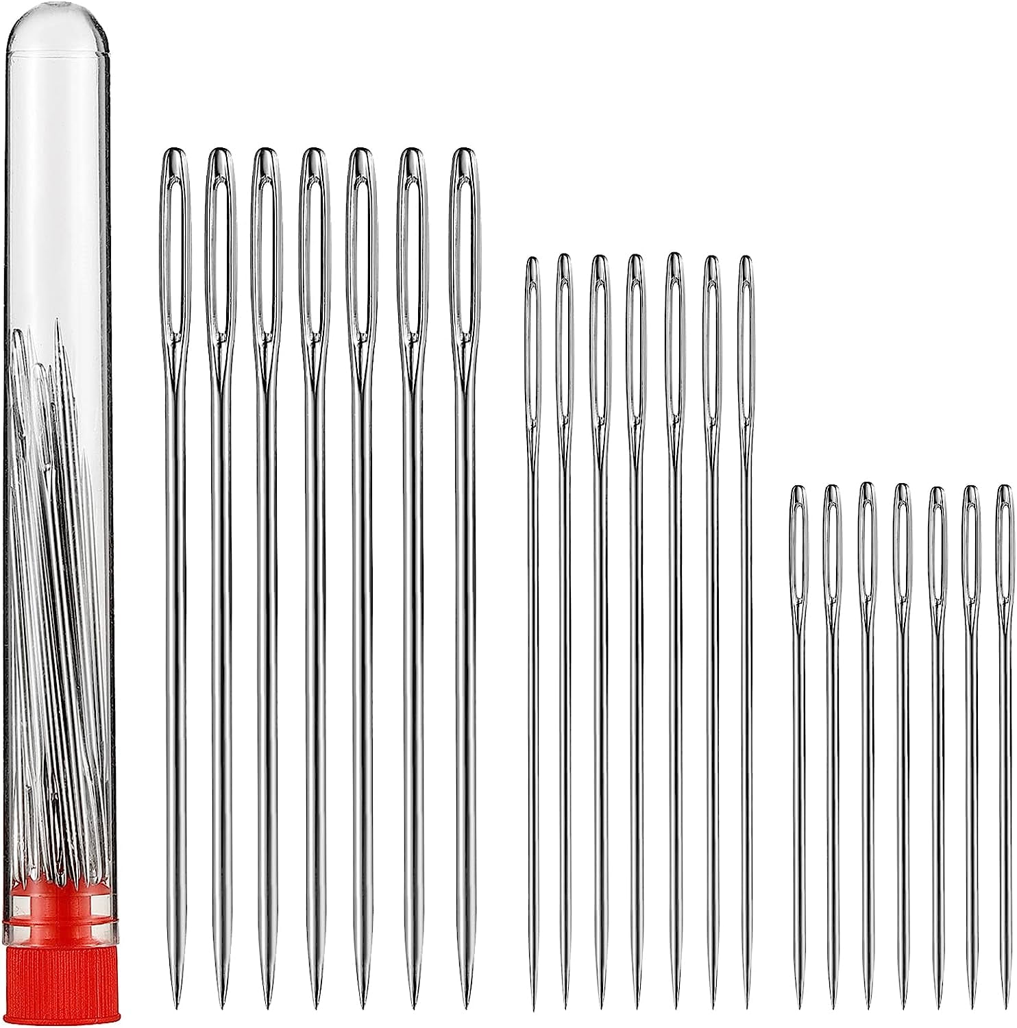 Large Eye Sewing Needles,50 Pack Hand Sewing Needles，Stainless Steel ...