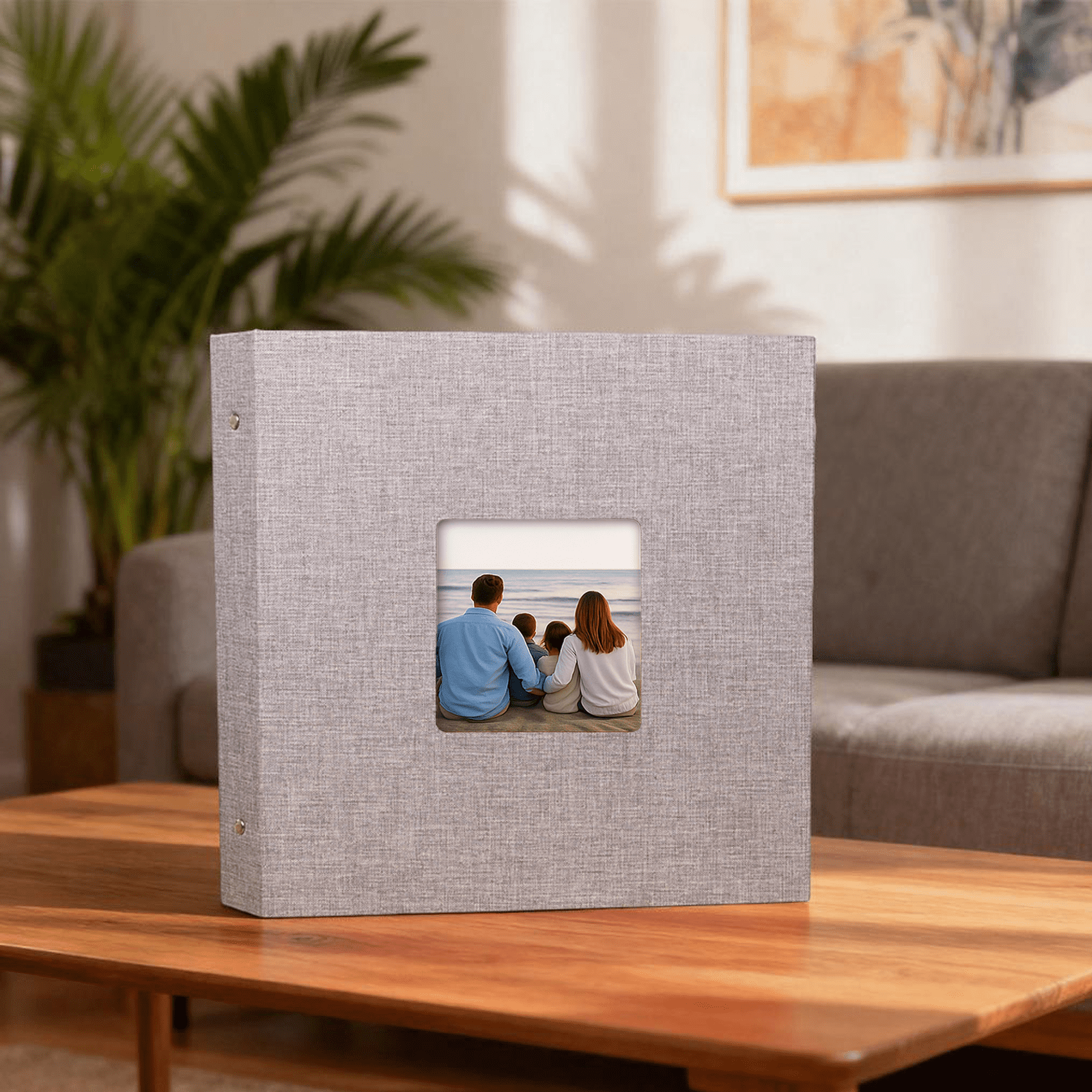 Large Fabric Photo Album with Window Cover, 40-Page Scrapbook Binder ...