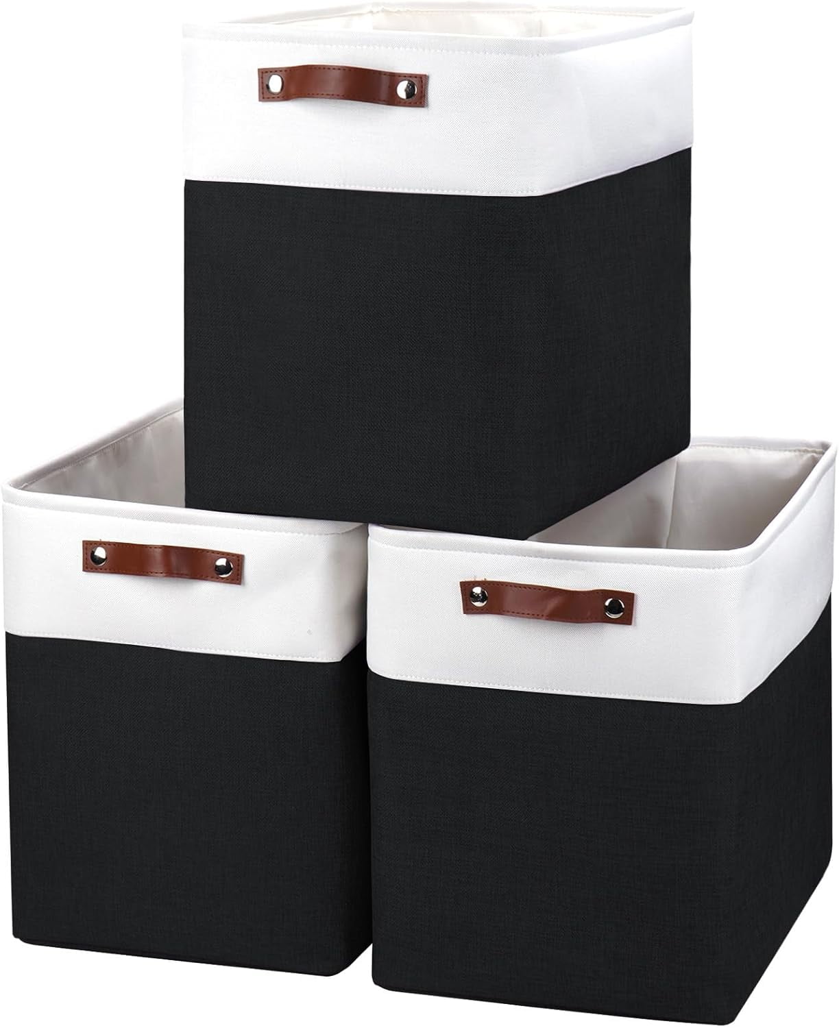 Large Fabric Storage Baskets | 50L Storage Bins, Decorative Linen ...