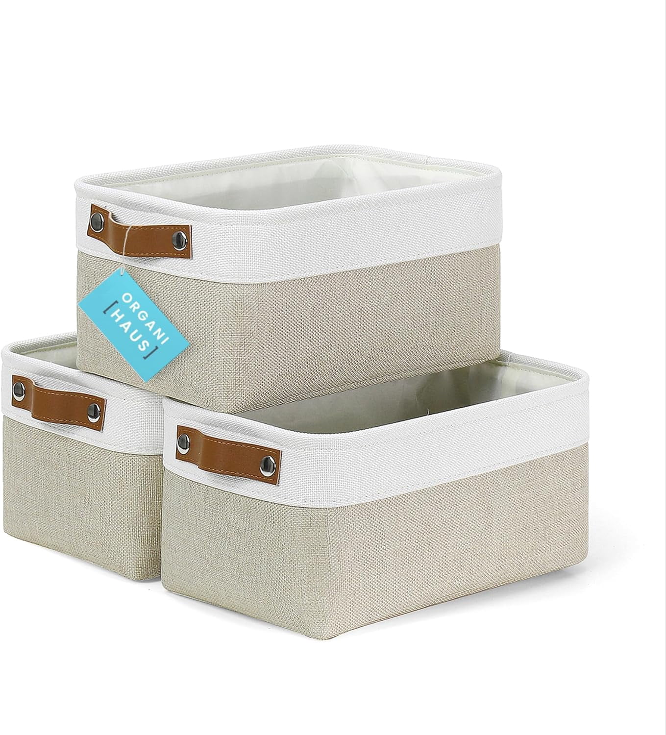 Large Fabric Storage Baskets for Shelves 3 Pack, 15x11in Closet Storage ...
