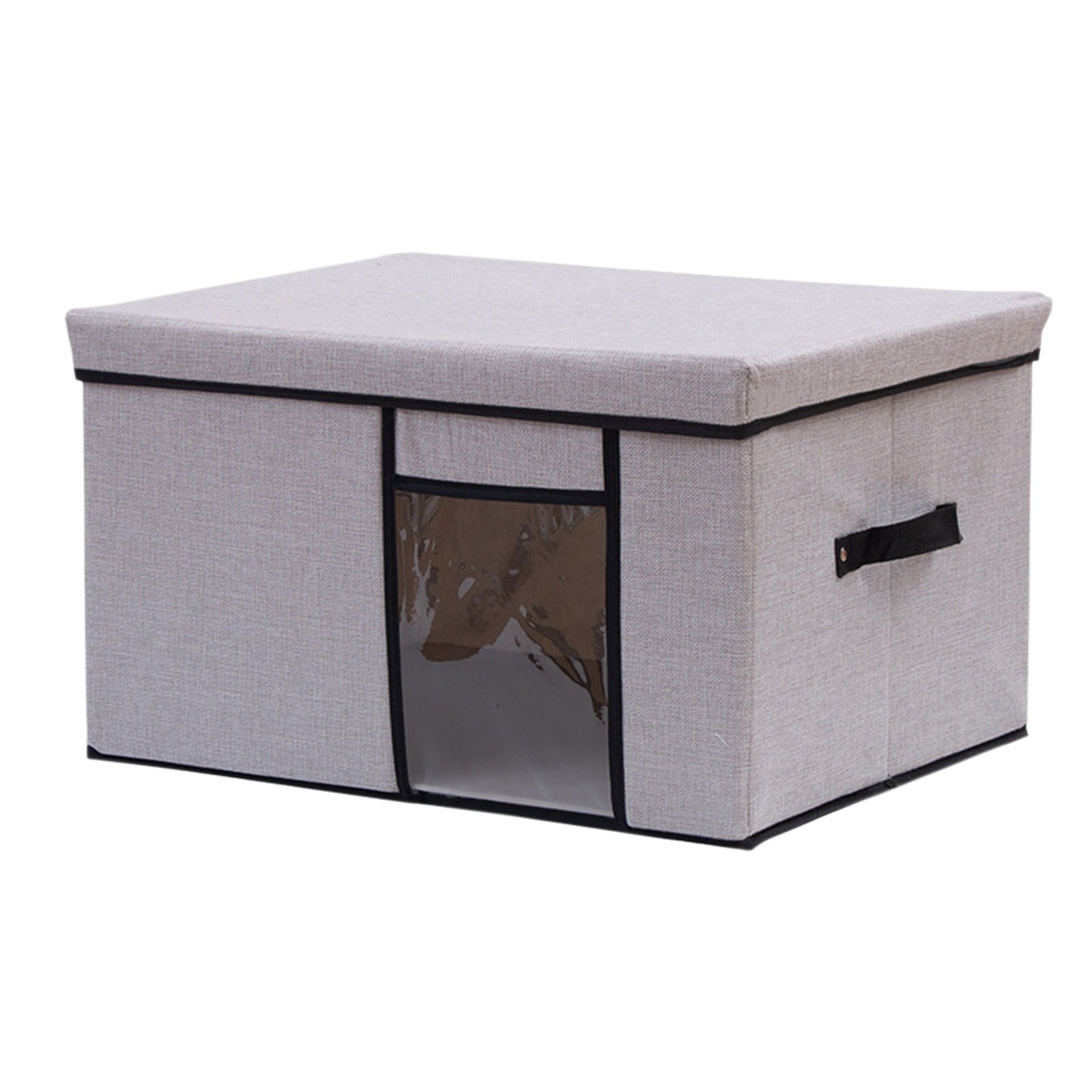 Large Fabric Storage Bins with Lids Linen Collapsible Foldable Storage ...