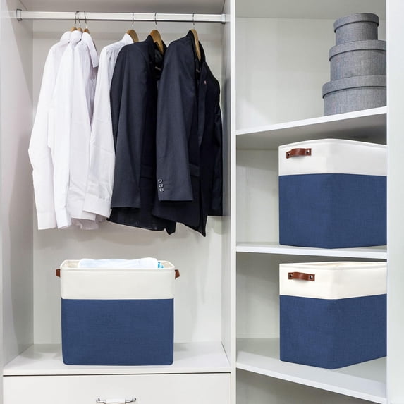 Large Fabric Storbaskets | 50l B Decorative Linen Closet With Handles ...