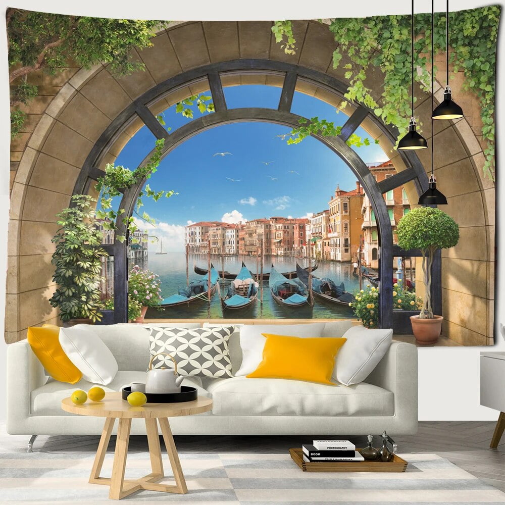 Large Fabric Wall Tapestry Landscape Home r 3d Murals Hang the ...