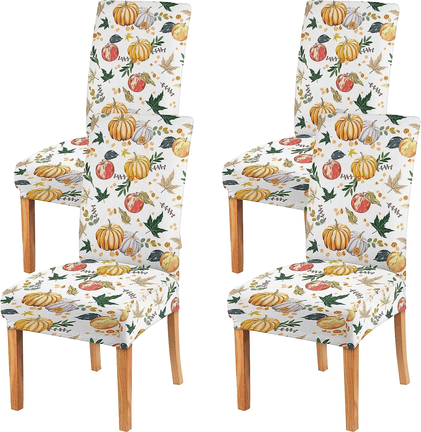 Large Fall Dining Room Chair Cover Set of 4, Stretch Parsons Chair ...