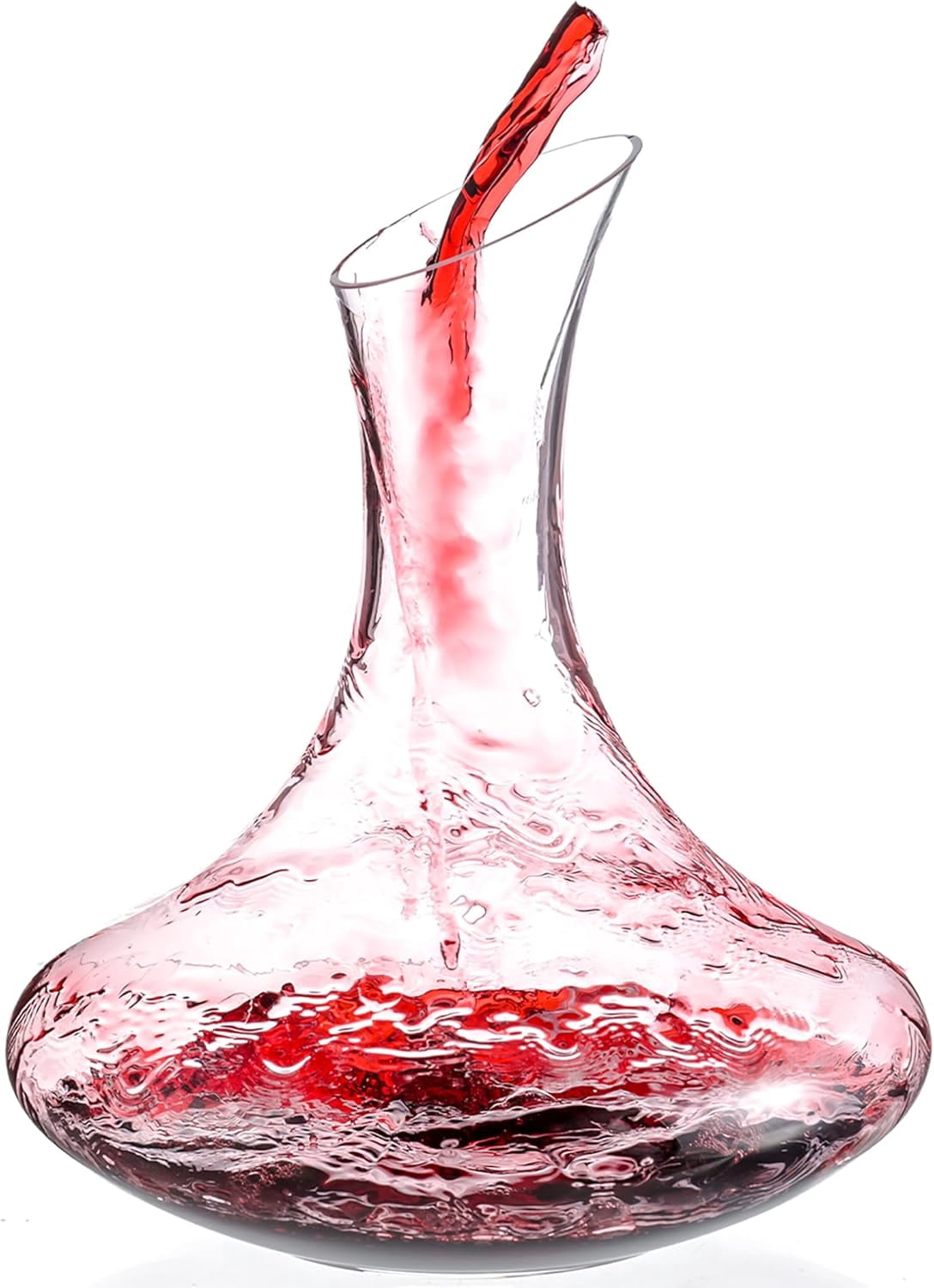 Large Fancy Wine Decanter, 1900ml/64oz Elegant Red Carafe Hand Blown ...