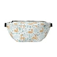 Large Fanny Packs for Women Men Cross Body - Cartoon Cute Deer Leaves ...