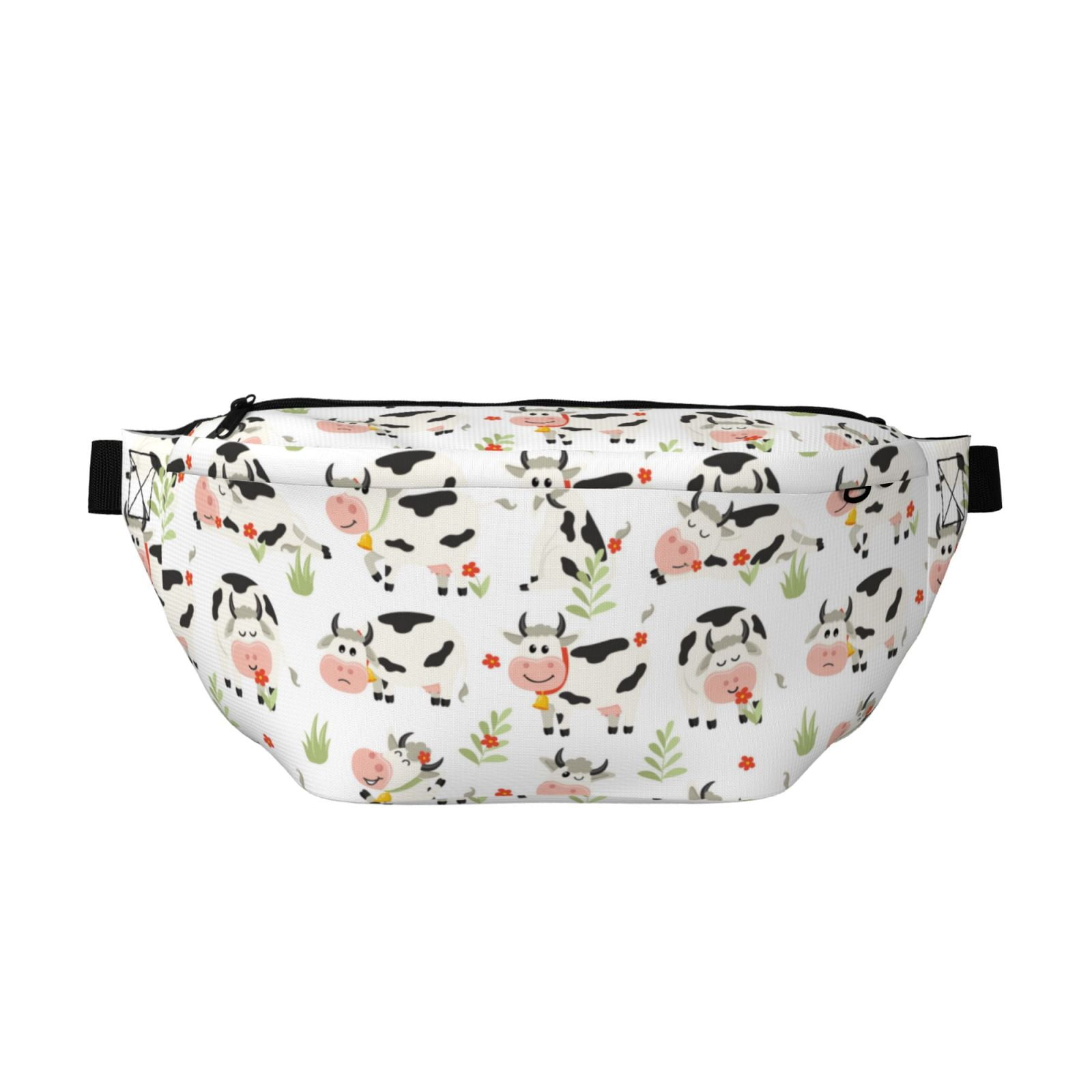 Large Fanny Packs for Women Men Cross Body - Cartoon Funny Cute Cow ...