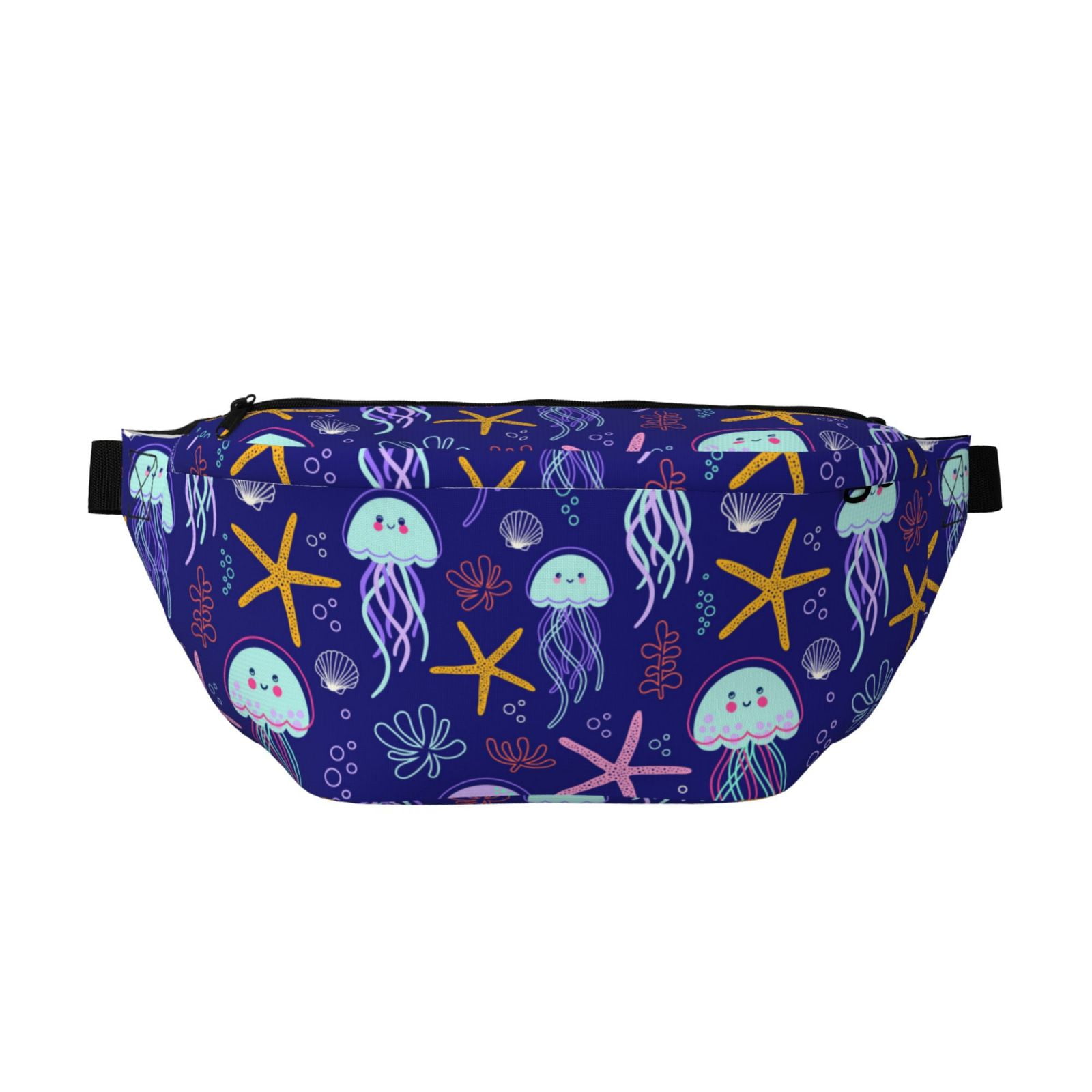 Large Fanny Packs for Women Men Cross Body - Cartoon Jellyfish Scallop Travel Crossbody Bags for ...