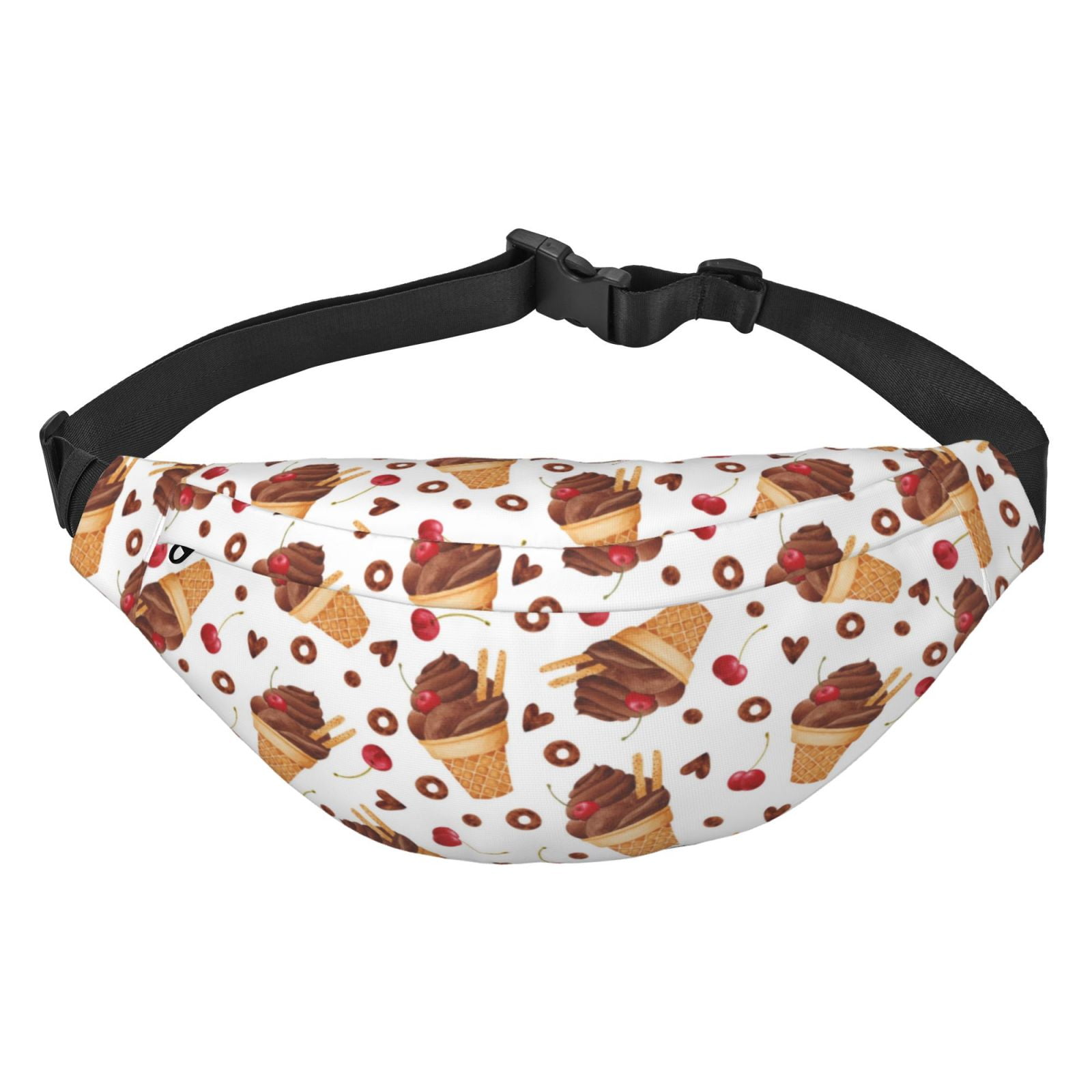 Large Fanny Packs for Women Men Cross Body - Chocolate Ice Cream Print ...