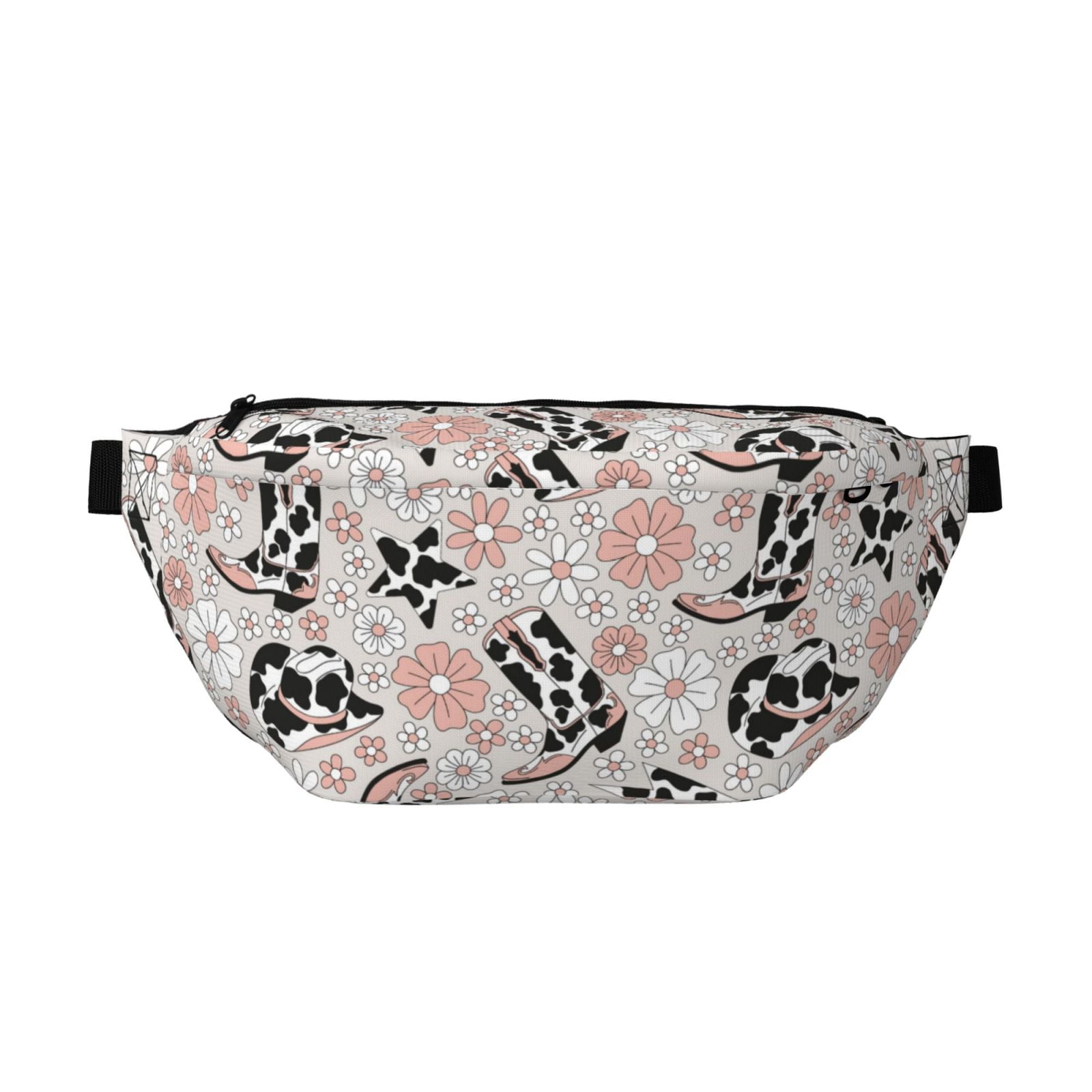 Large Fanny Packs for Women Men Cross Body - Cow Print Cowboy Hat Boots ...