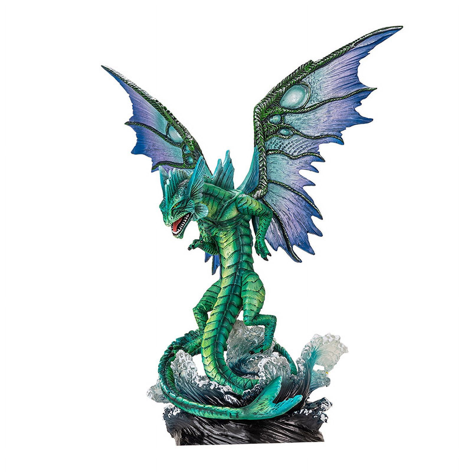 Large Fantasy Elemental Water Dragon Rising Above Sea Waves Collectible ...