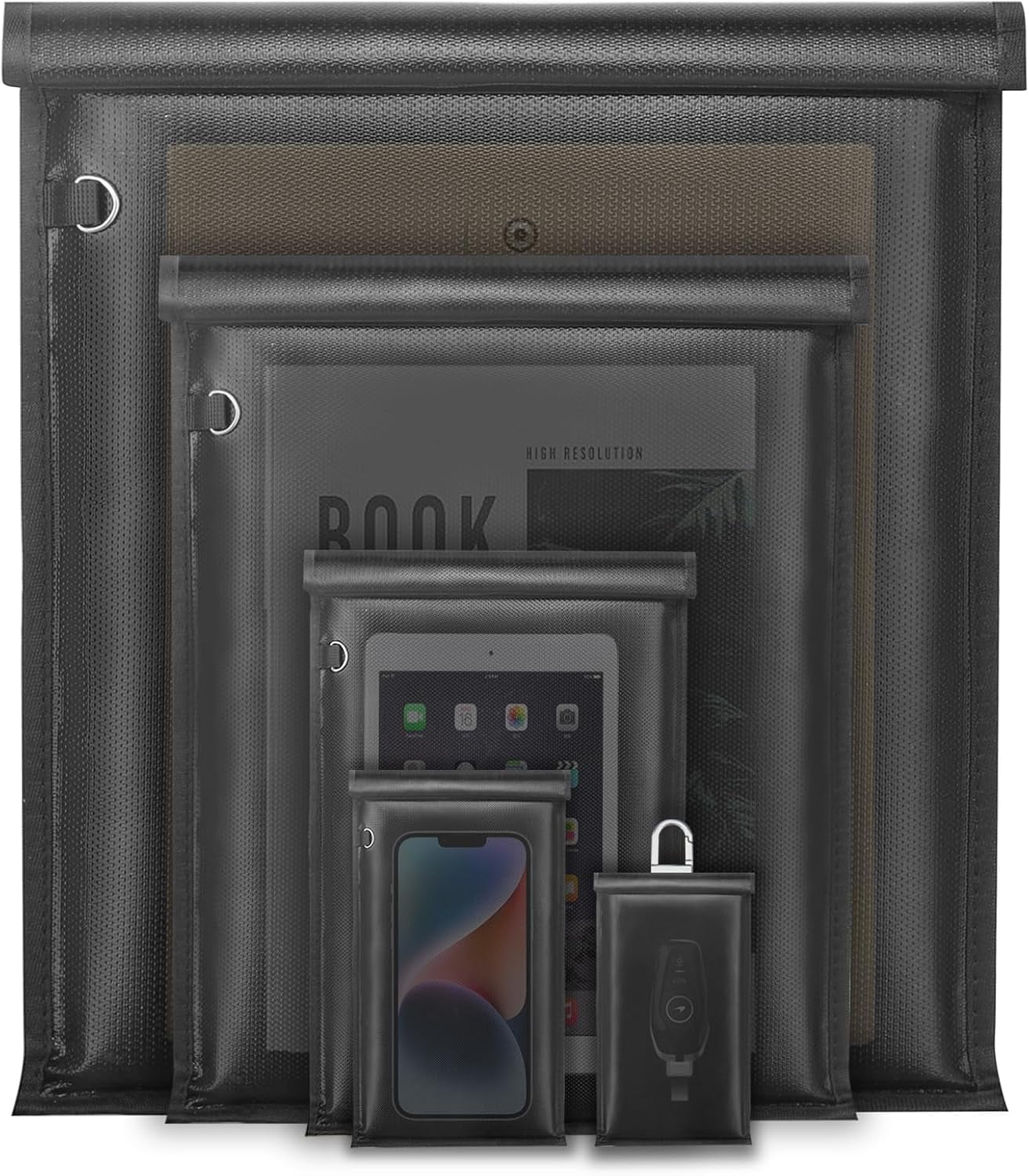 Large Faraday Bags - 5 Pack Faraday Cages for Laptops, Tablets, Phones ...