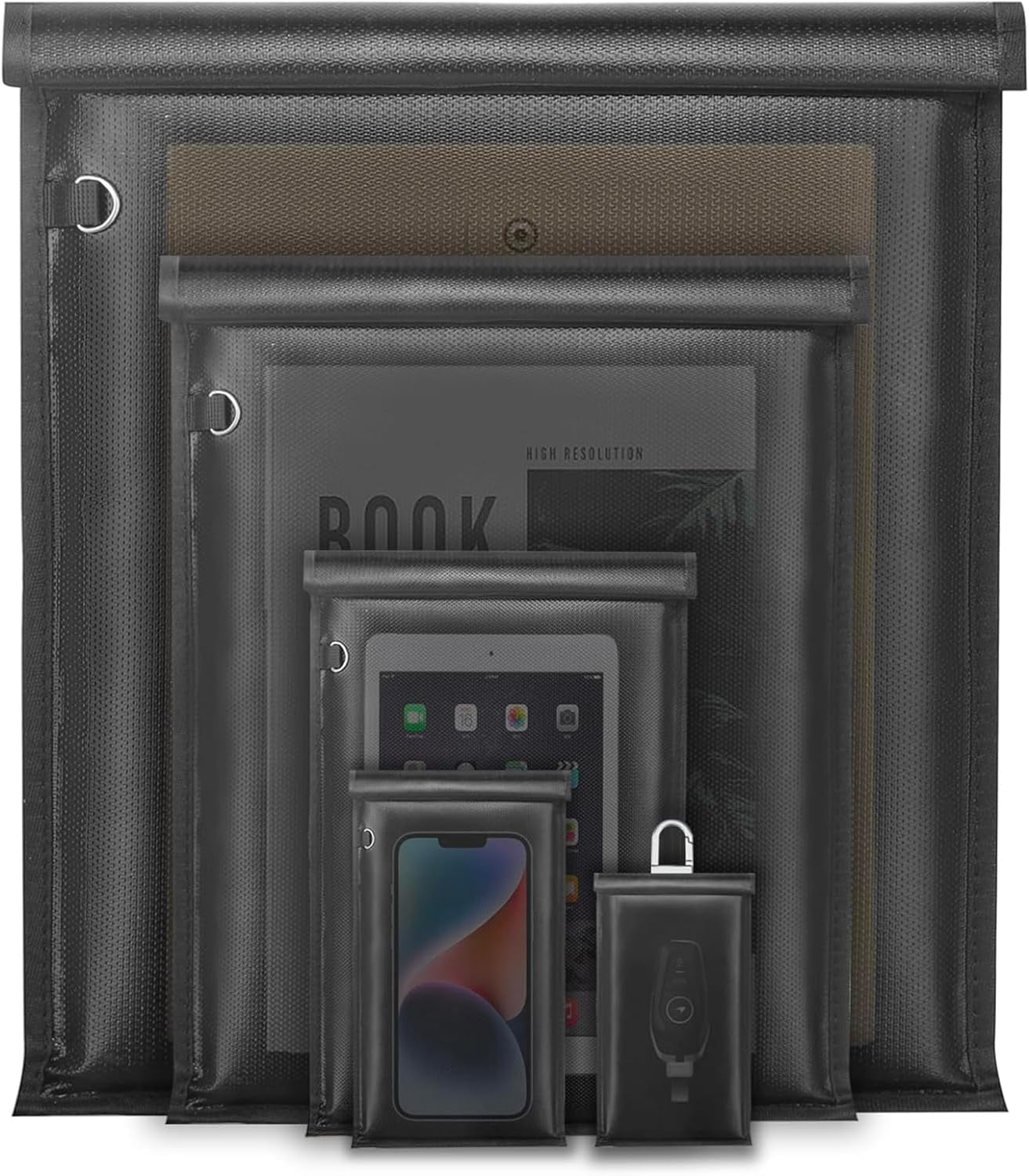 Large Faraday Bags, 5 Pack Faraday Cages for Laptops Tablets & Phones ...