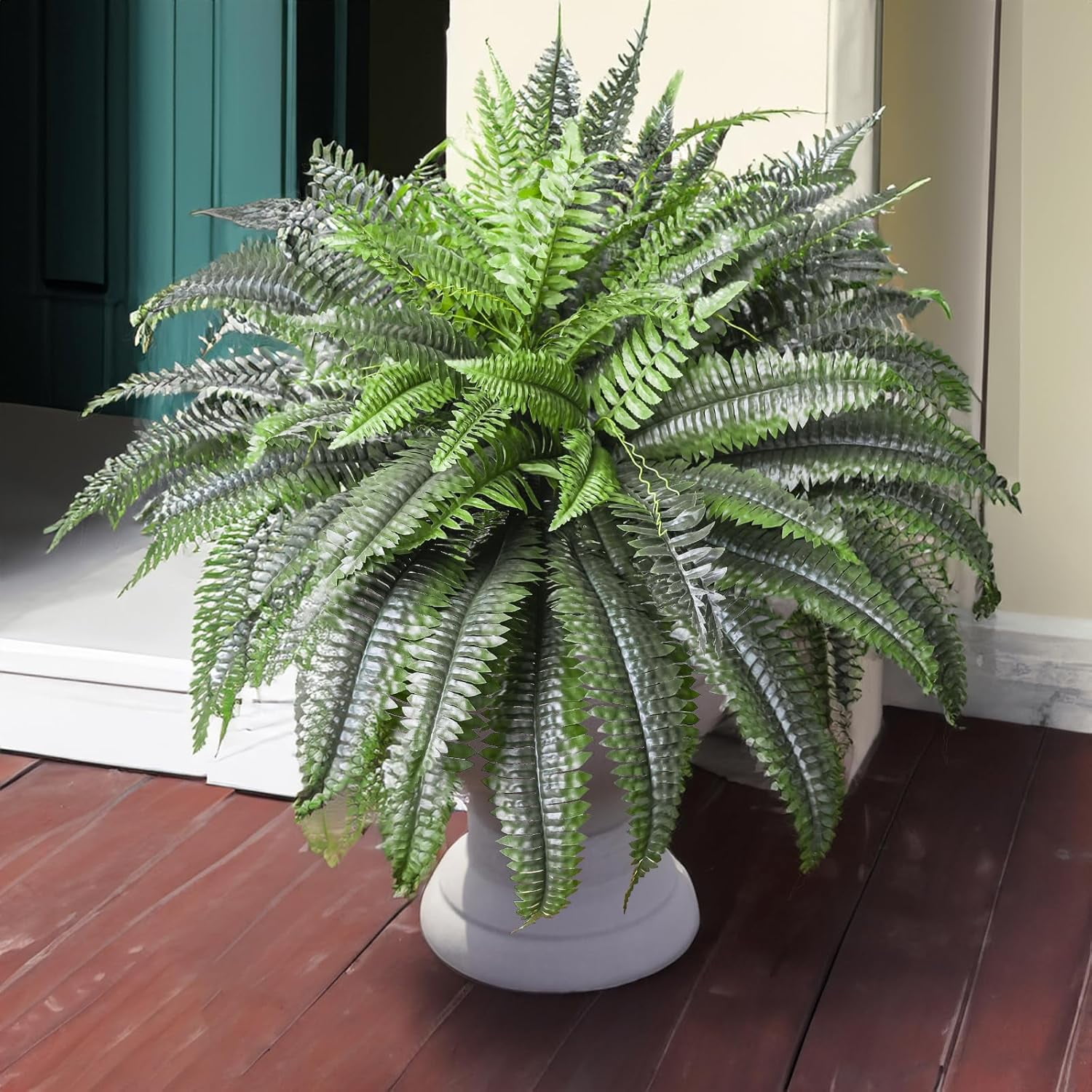 Large Faux Ferns for Outdoor Planter, 88 Branches Artificial Ferns ...
