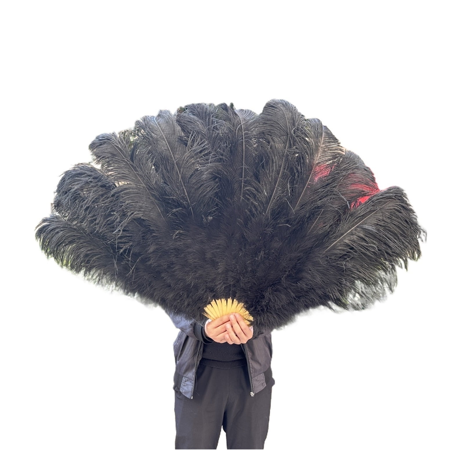 Large Feather Fans Fluffy Performance Dance Folding Handheld Fan ...