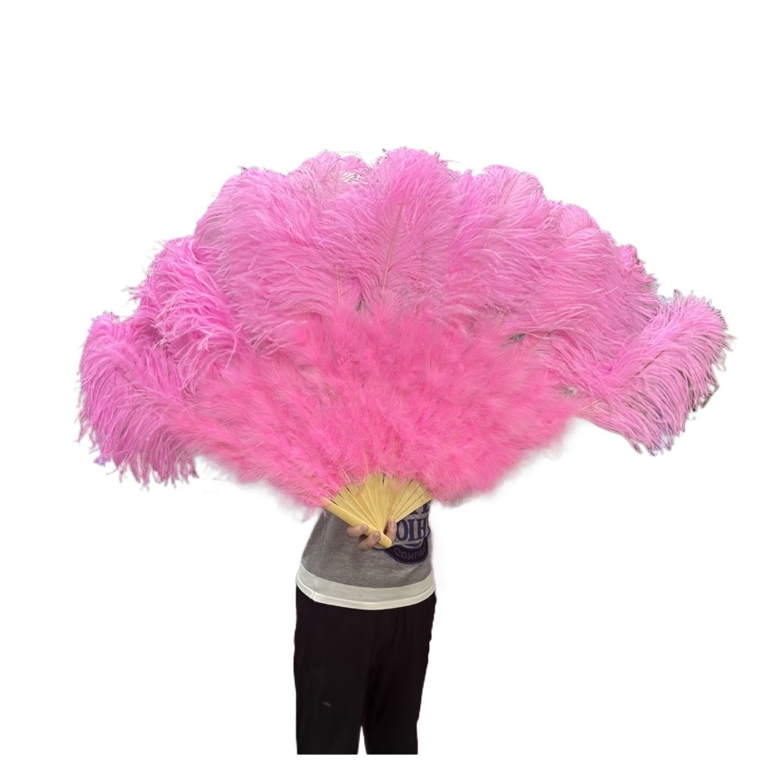 Large Feather Fans Fluffy Performance Dance Folding Handheld Fan ...