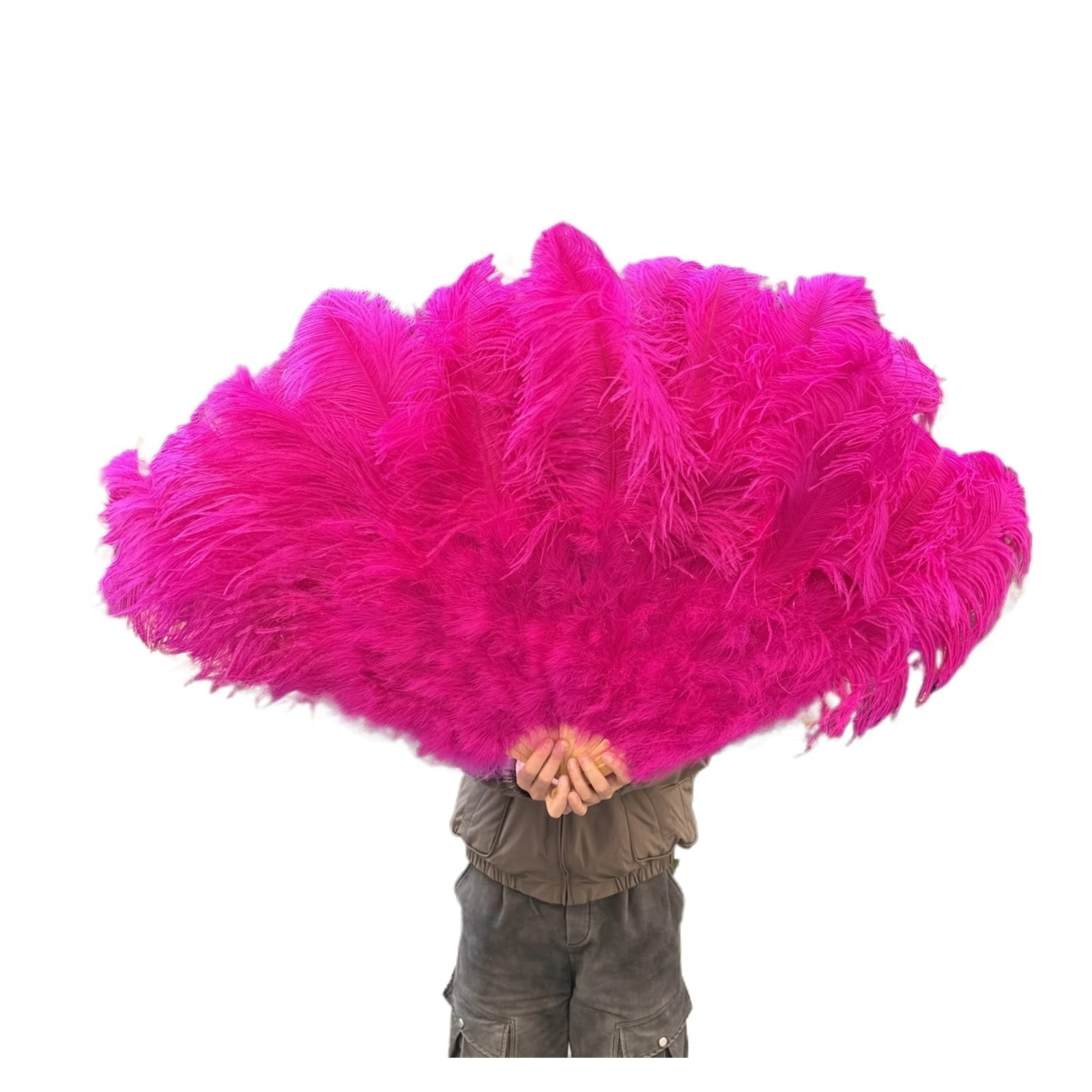 Large Feather Fans Fluffy Performance Dance Folding Handheld Fan ...