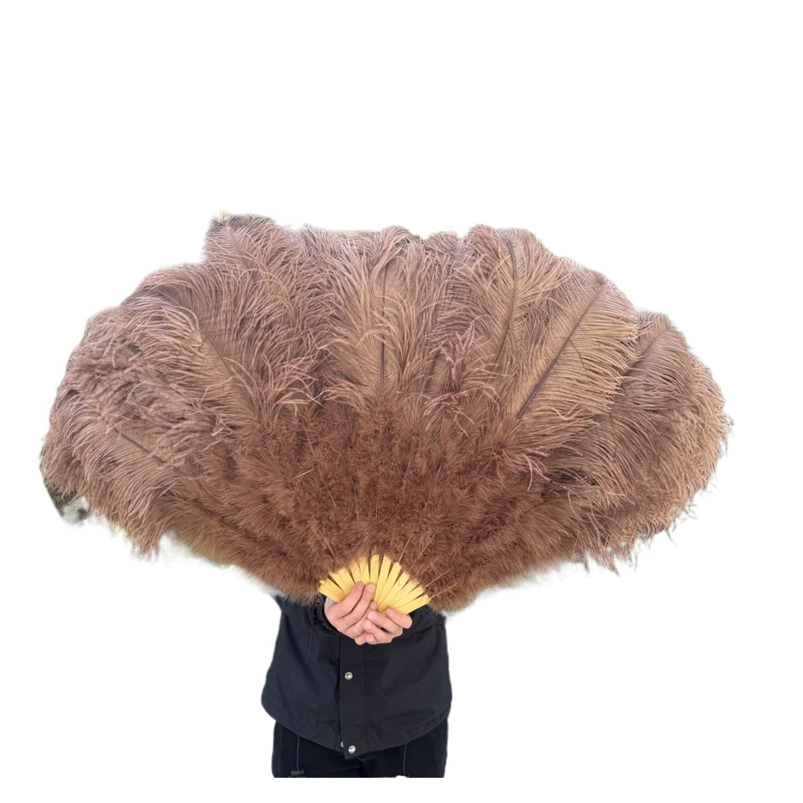 Large Feather Fans Fluffy Performance Dance Folding Handheld Fan ...