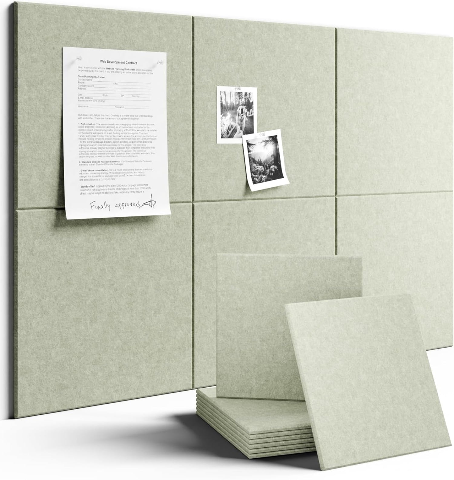 Large Felt Bulletin Board 36" x 24" Cork Board Alternative-6 Pack with ...