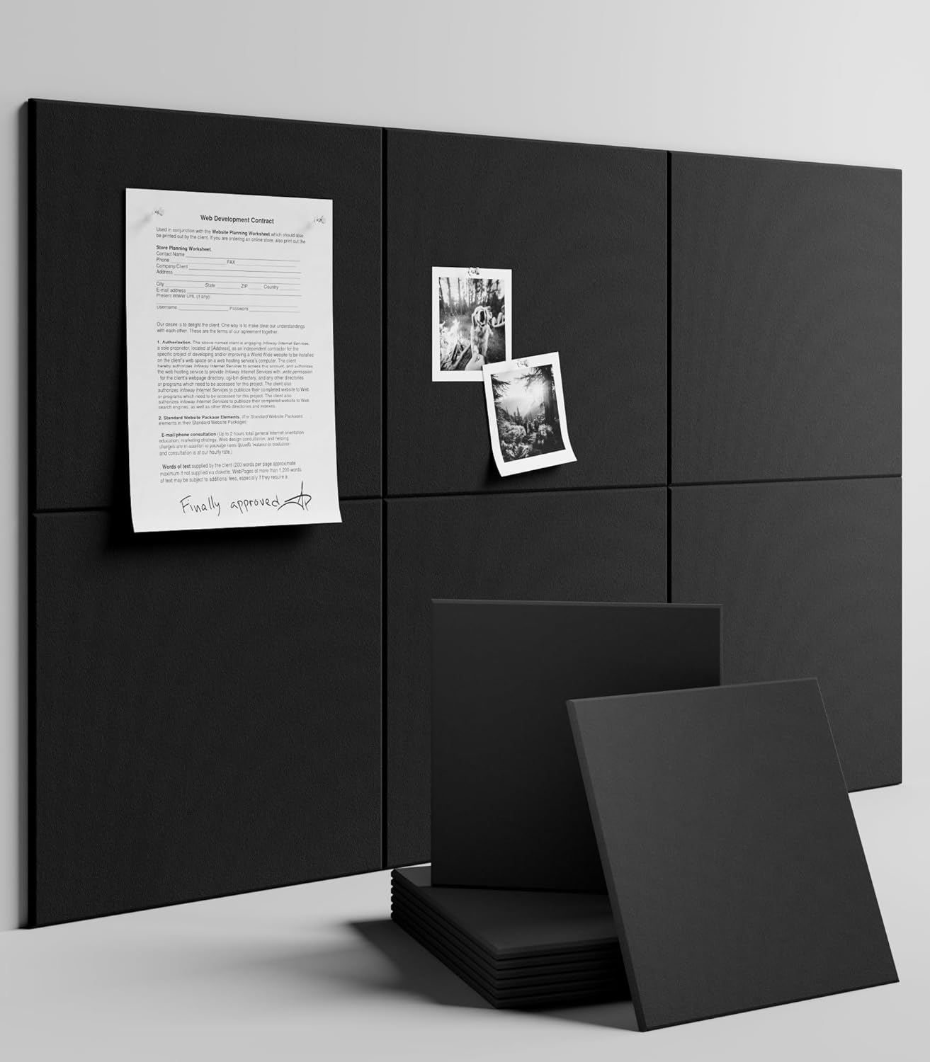 Large Felt Bulletin Board 48" x 36" Cork Board Alternative-6 Pack with ...